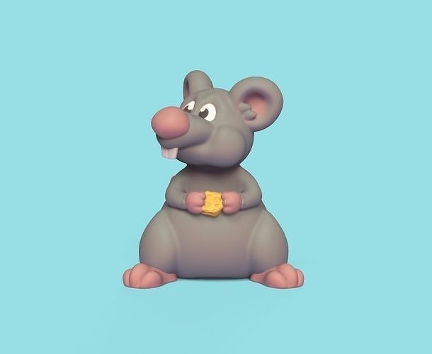 Cartoon Mouse Eating 3D model 3D printable | CGTrader