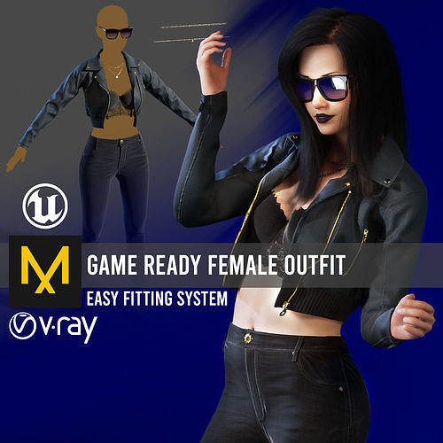 3D model Female outfit 01 VR / AR / low-poly | CGTrader