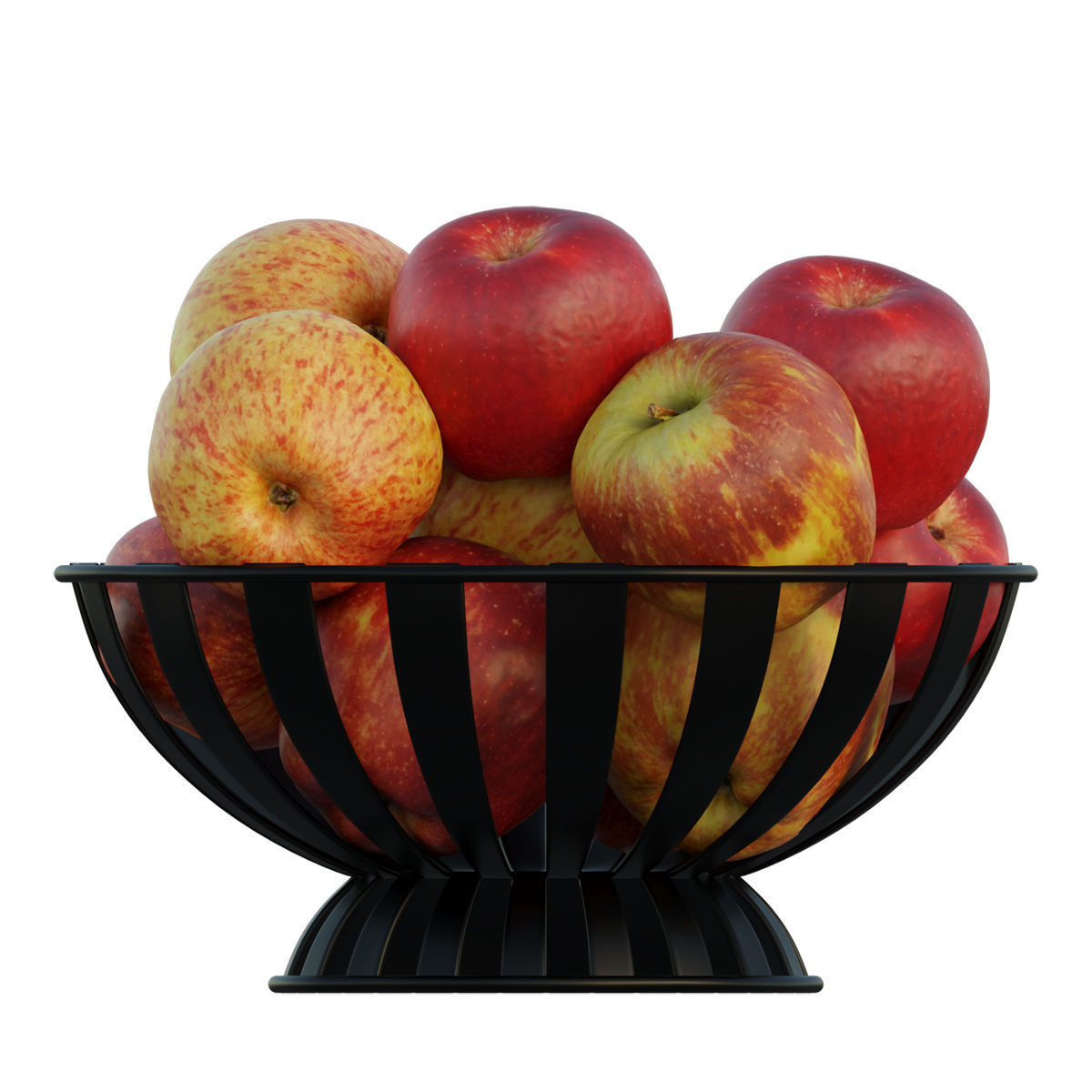 Stripe Fruit Bowl with apple 3D model | CGTrader