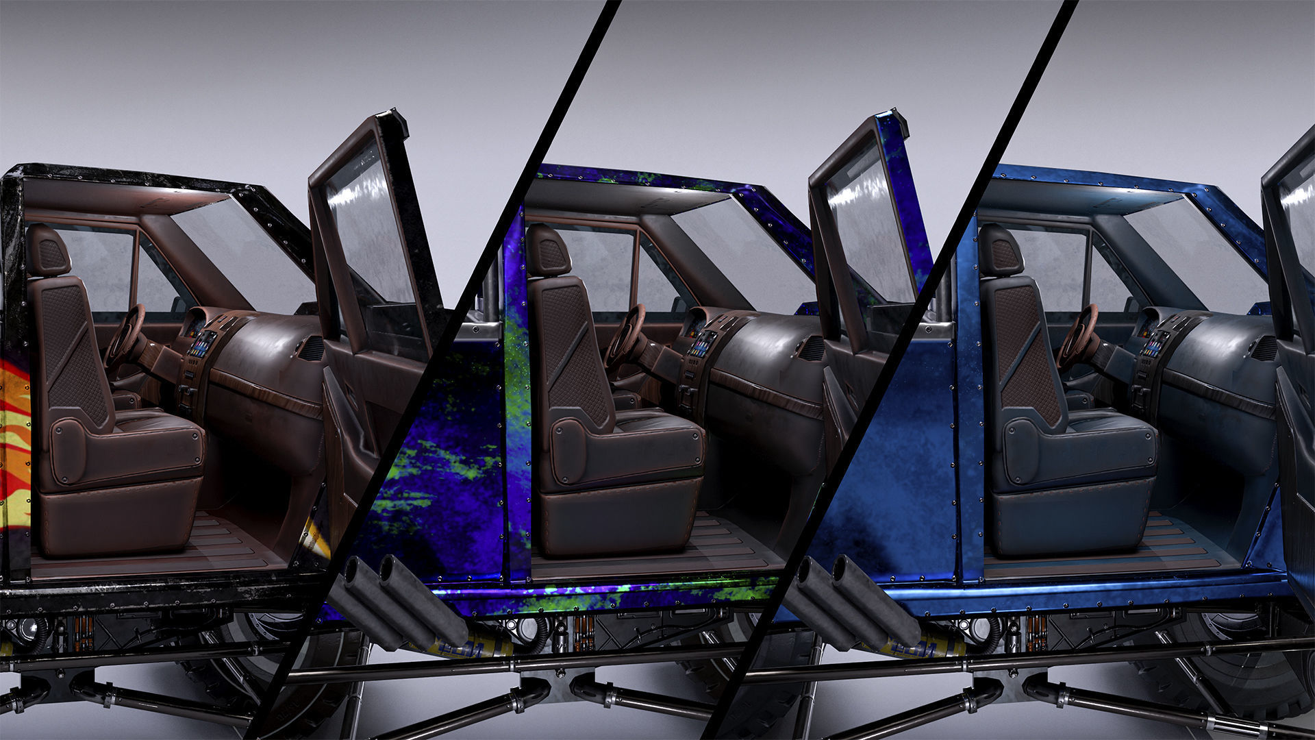 3D model Monster Truck Full Rig Unity and Unreal Engine 4 VR / AR / low ...