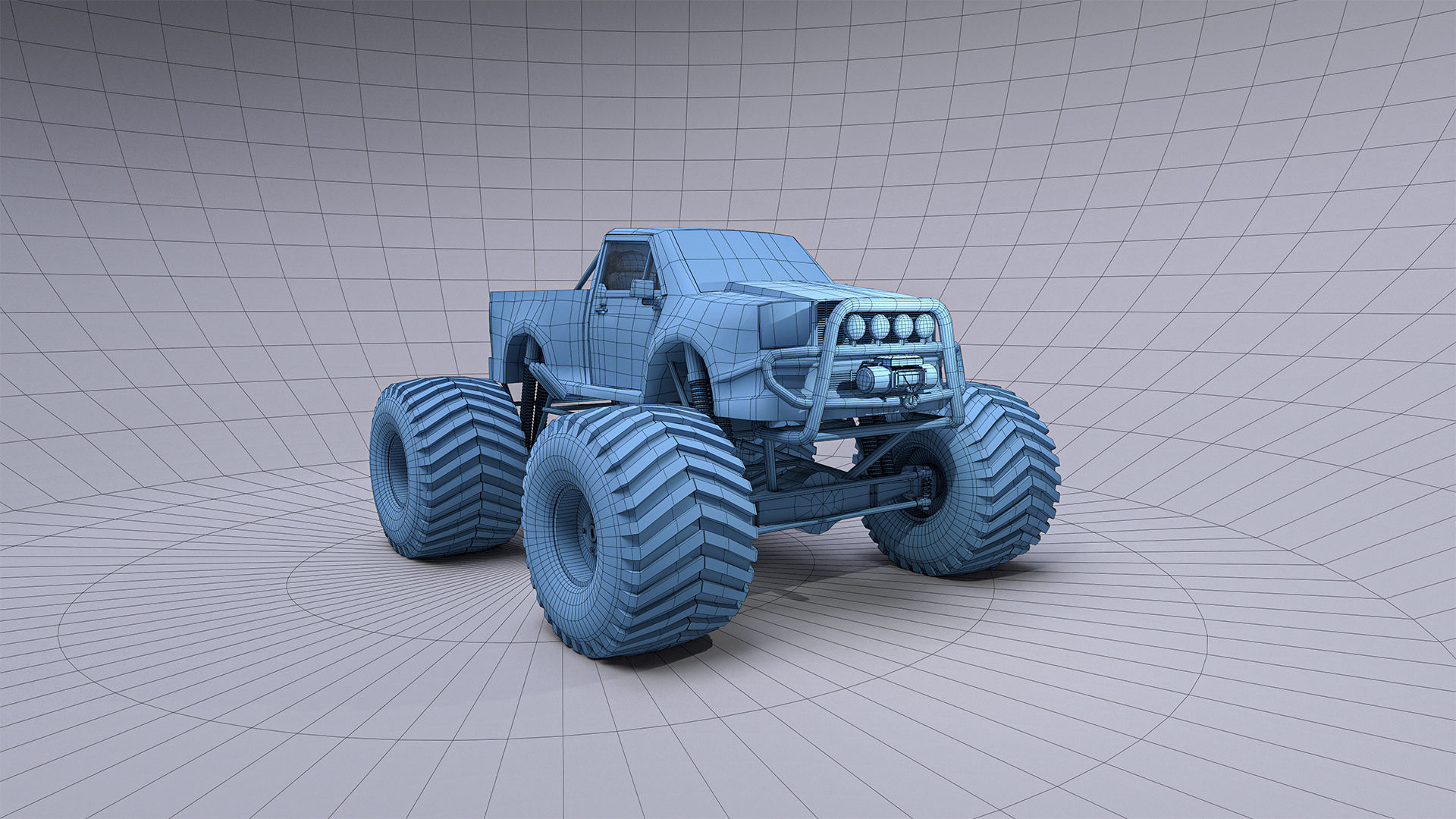 3D model Monster Truck Full Rig Unity and Unreal Engine 4 VR / AR / low ...