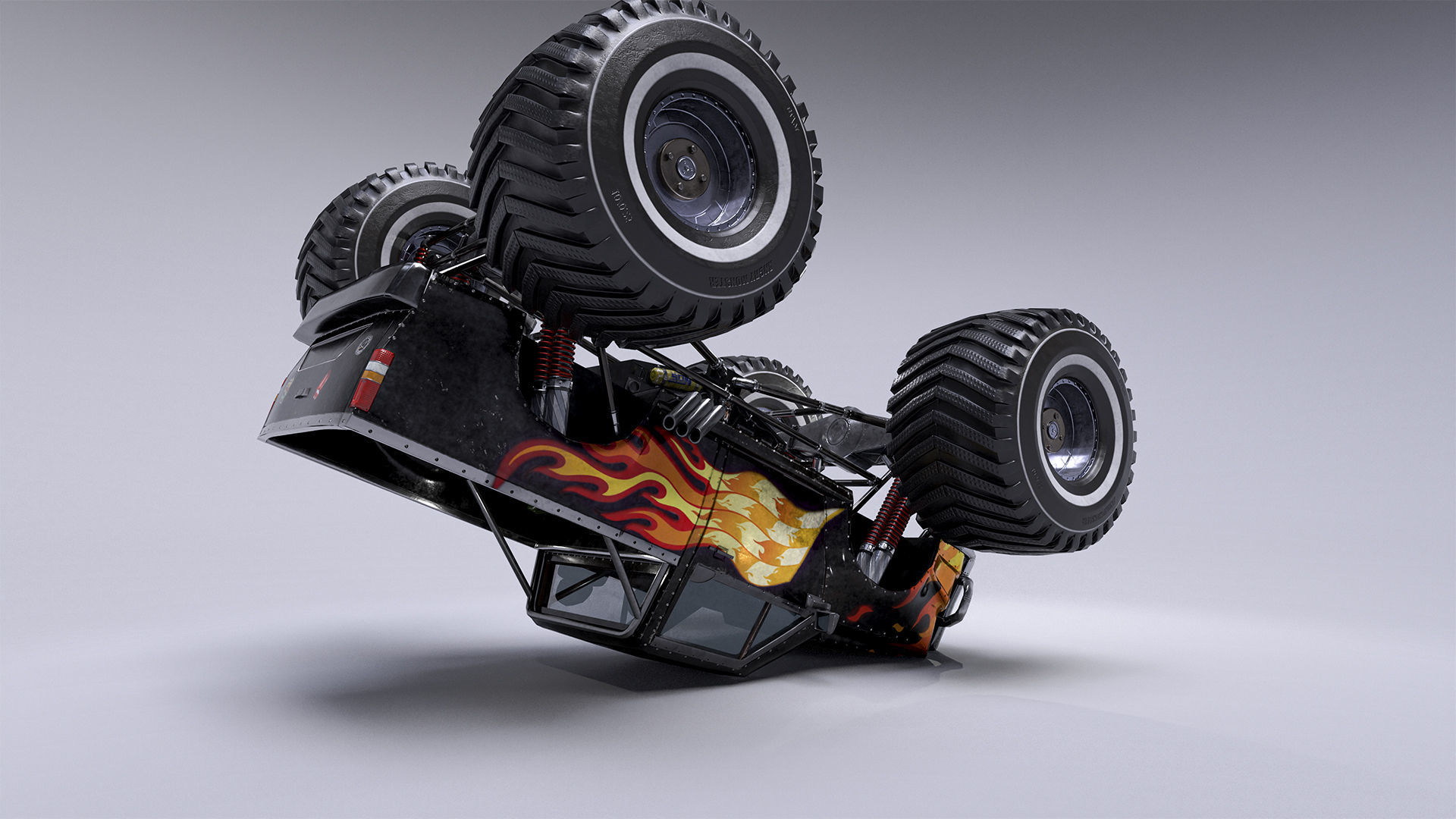 3D model Monster Truck Full Rig Unity and Unreal Engine 4 VR / AR / low ...