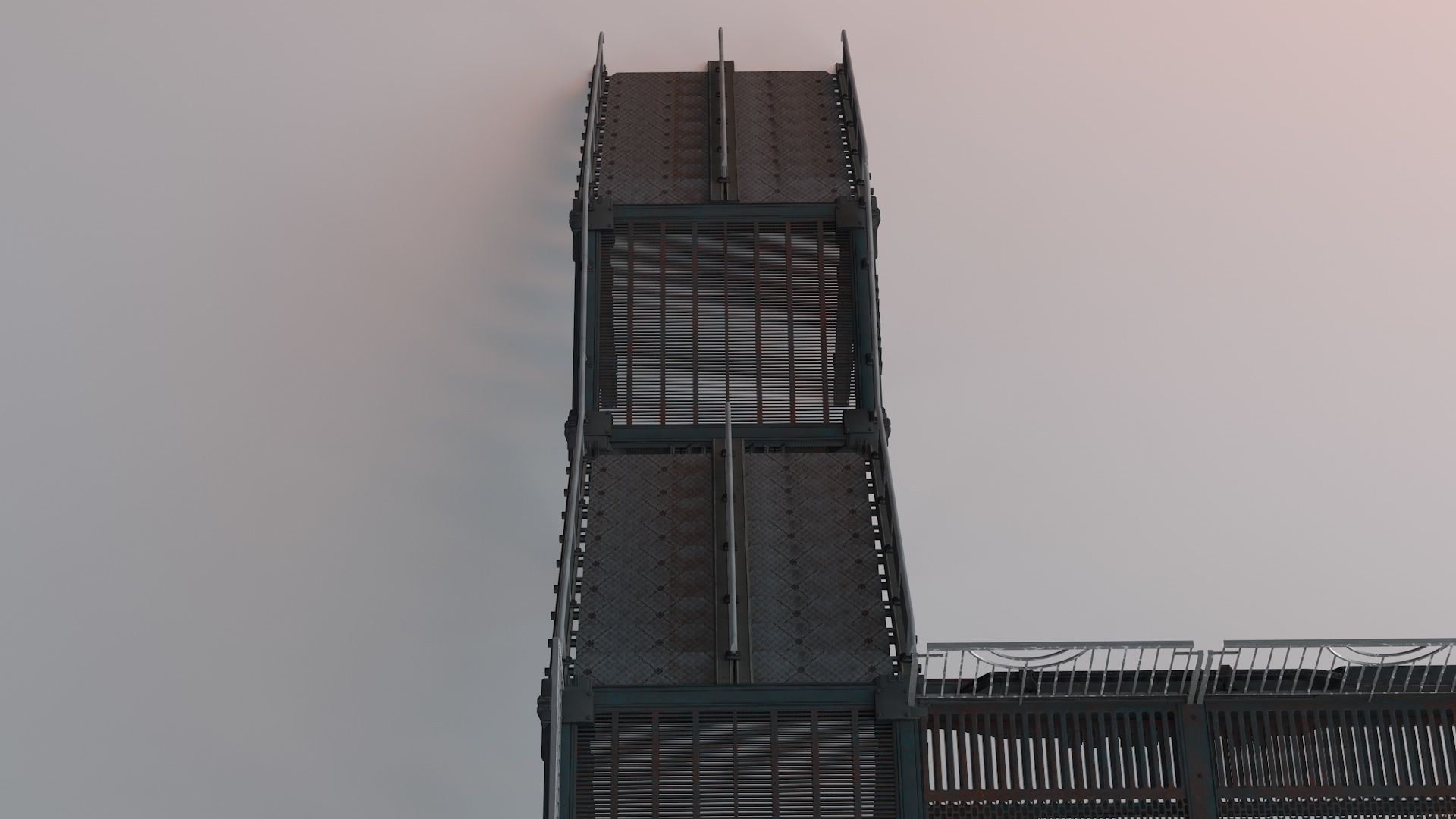 3D model Overpass Pedestrian Road Crossing Bridge VR / AR / low-poly ...