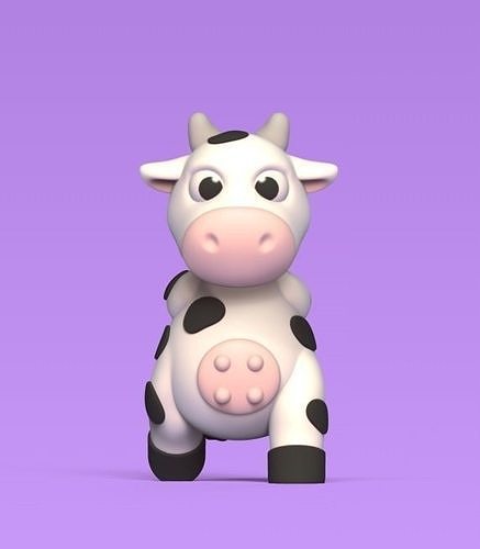 Worried Cow 3D model 3D printable | CGTrader