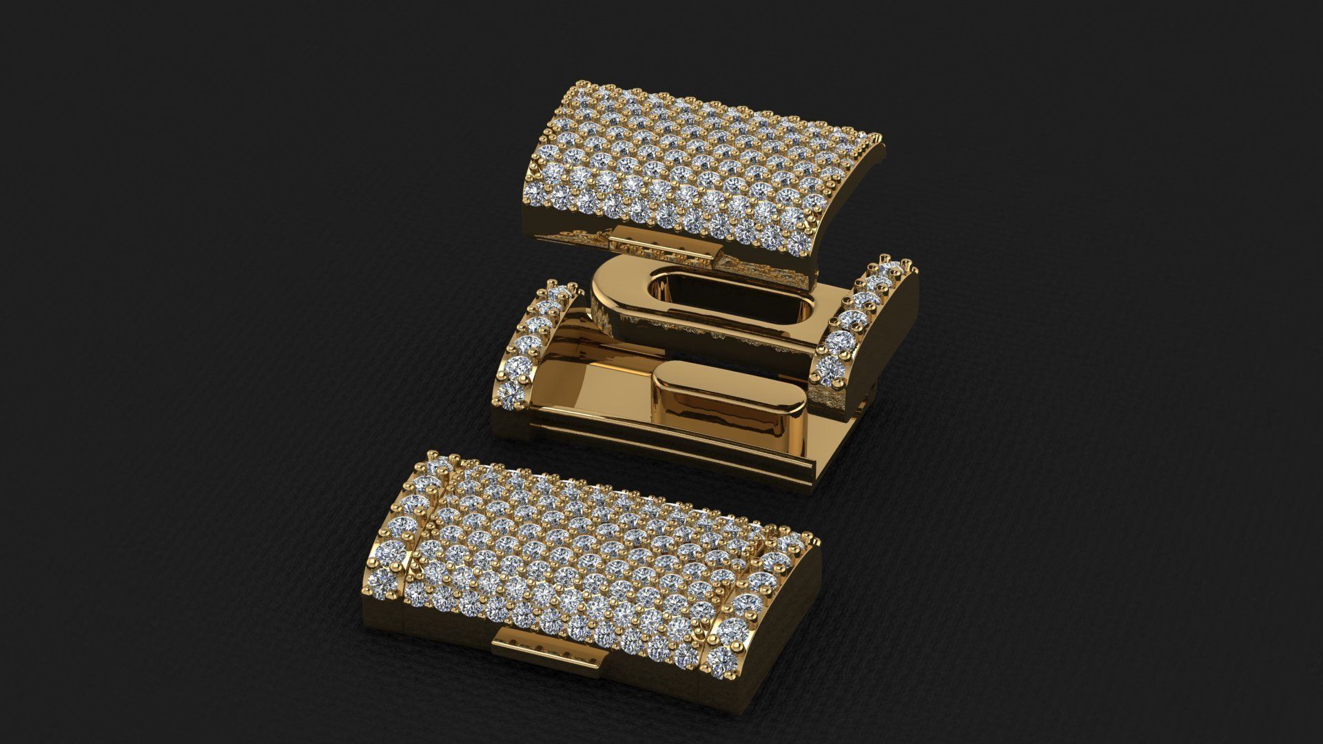 Cuban lock 12mm curve 3D model 3D printable | CGTrader