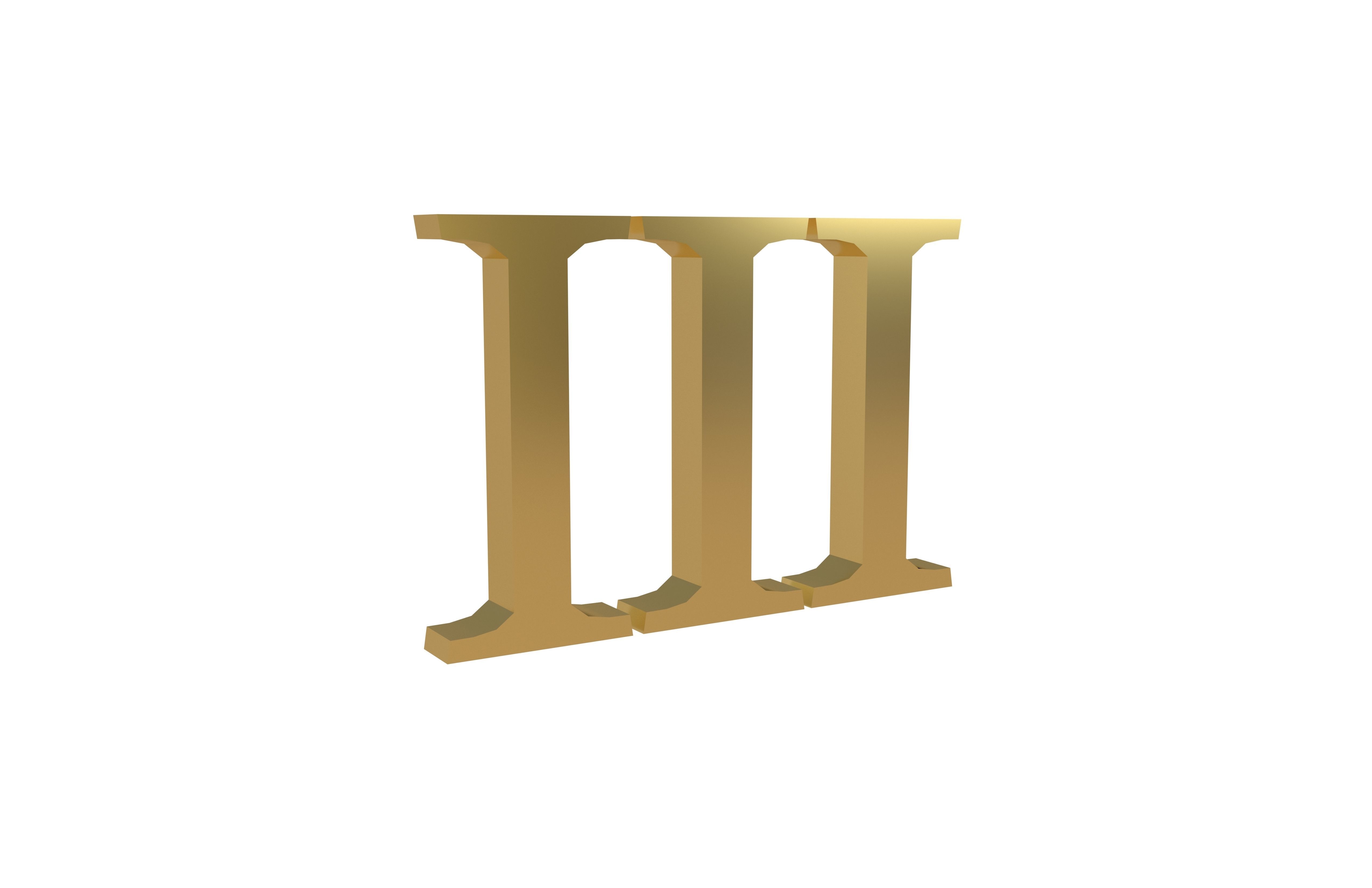 3D model Roman Numerals 3 v1 002 VR / AR / low-poly | CGTrader
