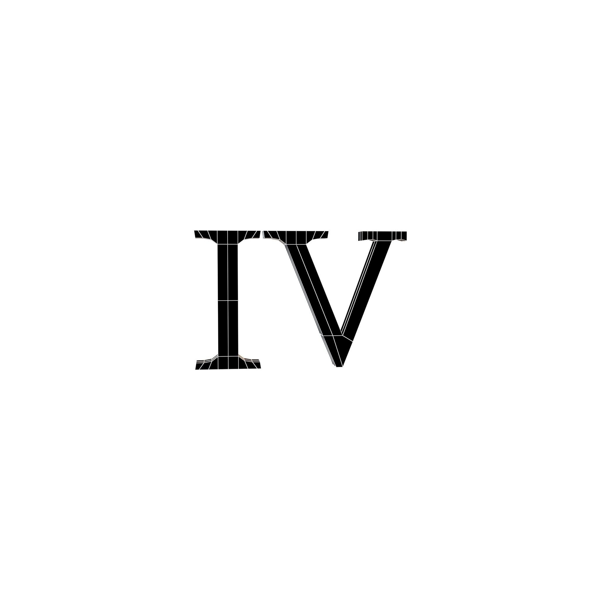 3D model Roman Numerals 4 v1 001 VR / AR / low-poly | CGTrader