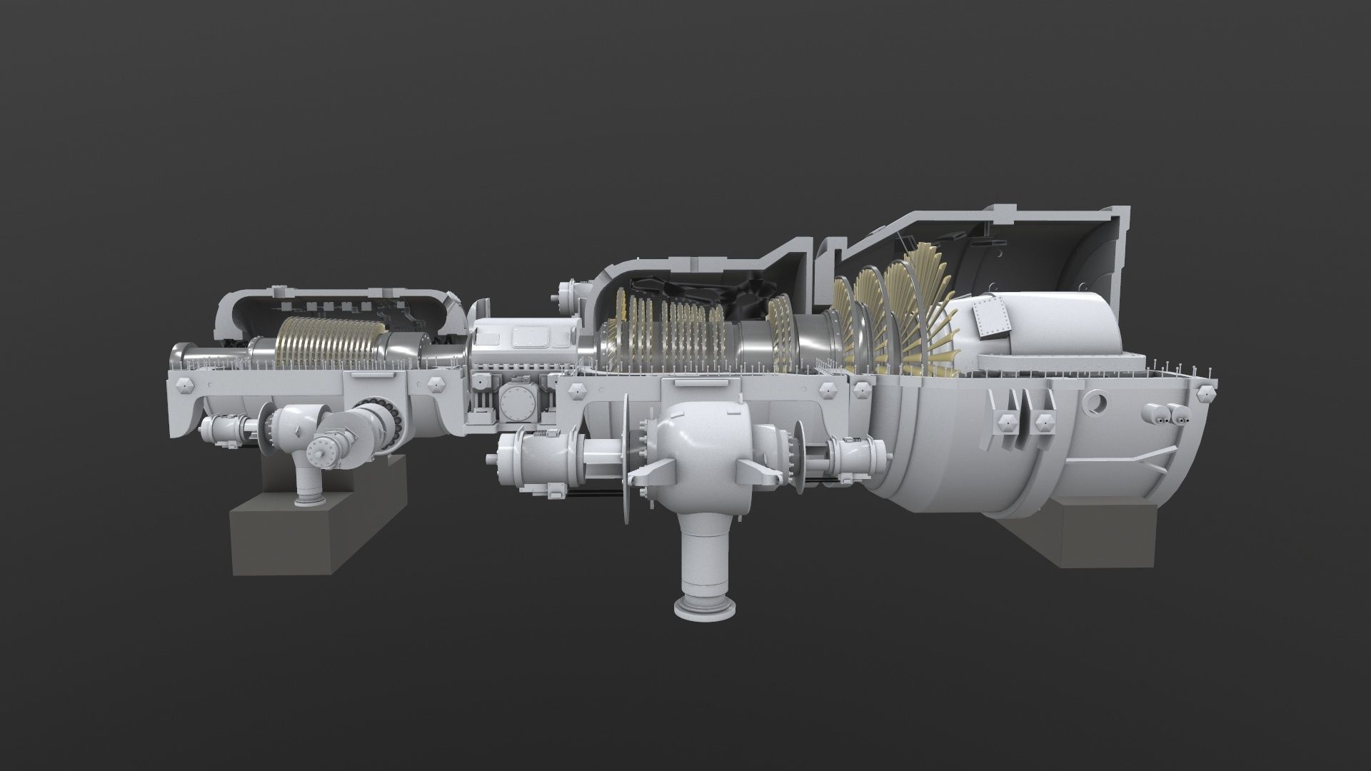 Turbine Cross section 3D model 3D model animated | CGTrader