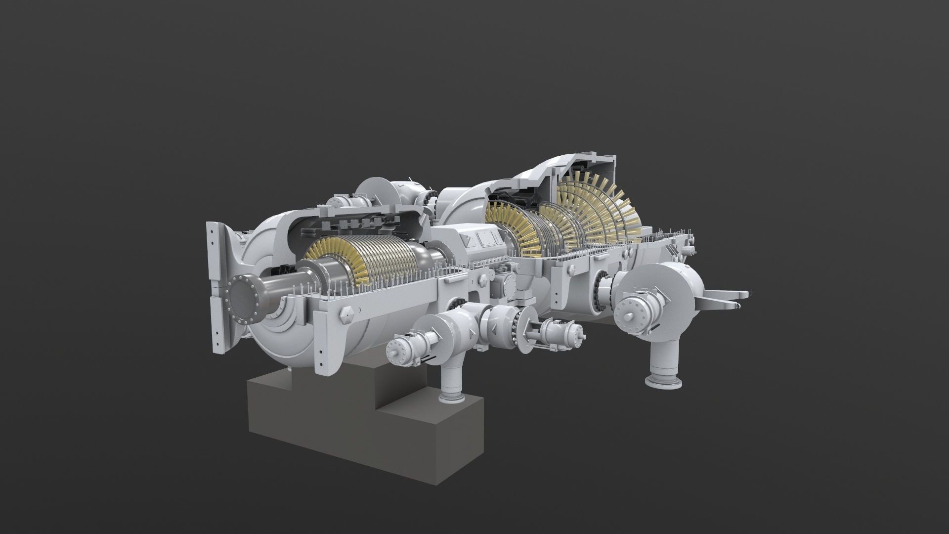 Turbine Cross section 3D model 3D model animated | CGTrader
