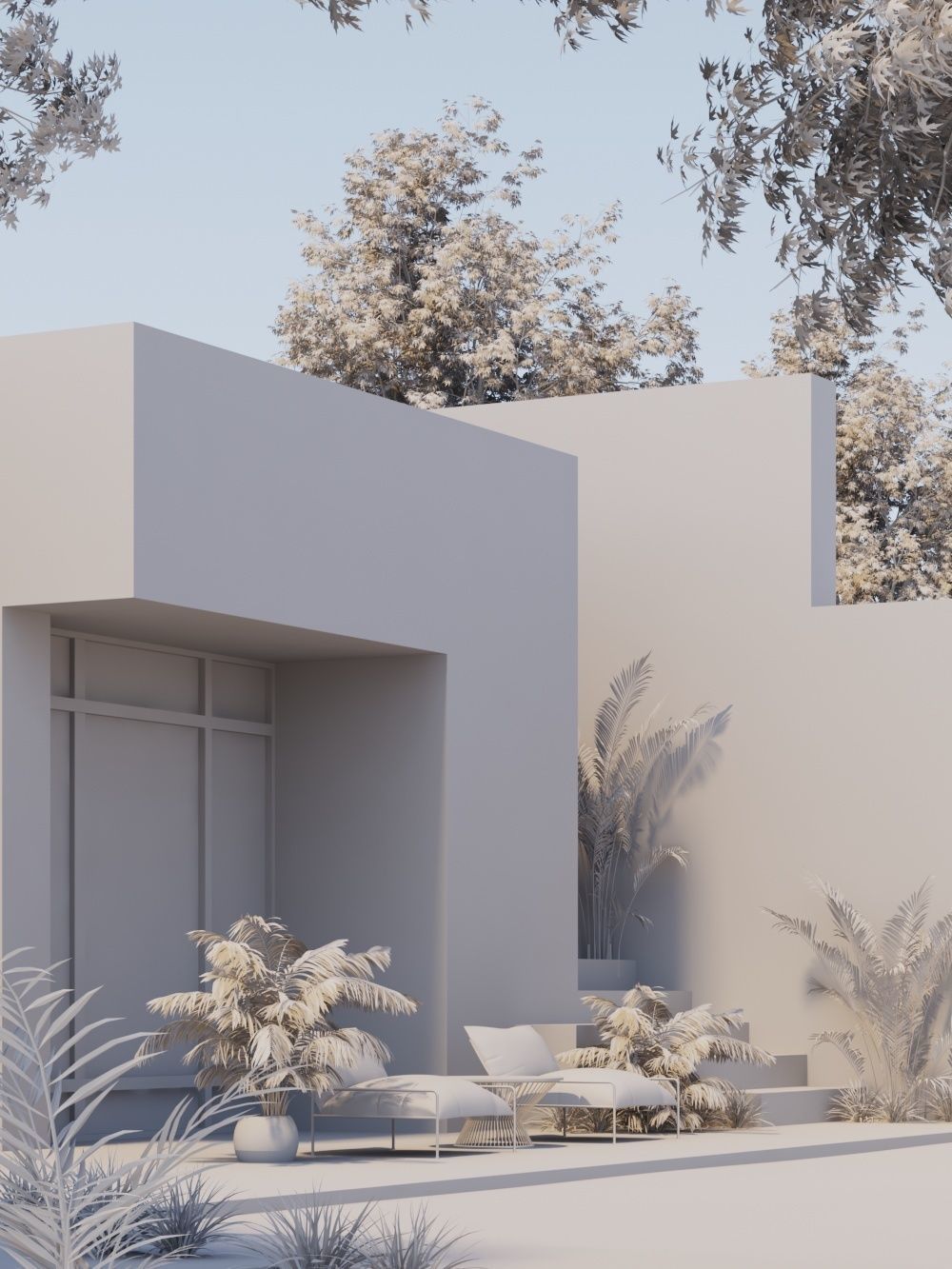 3D model VRay - 3DS MAX scene files Minimal house Exterior 3D model VR ...