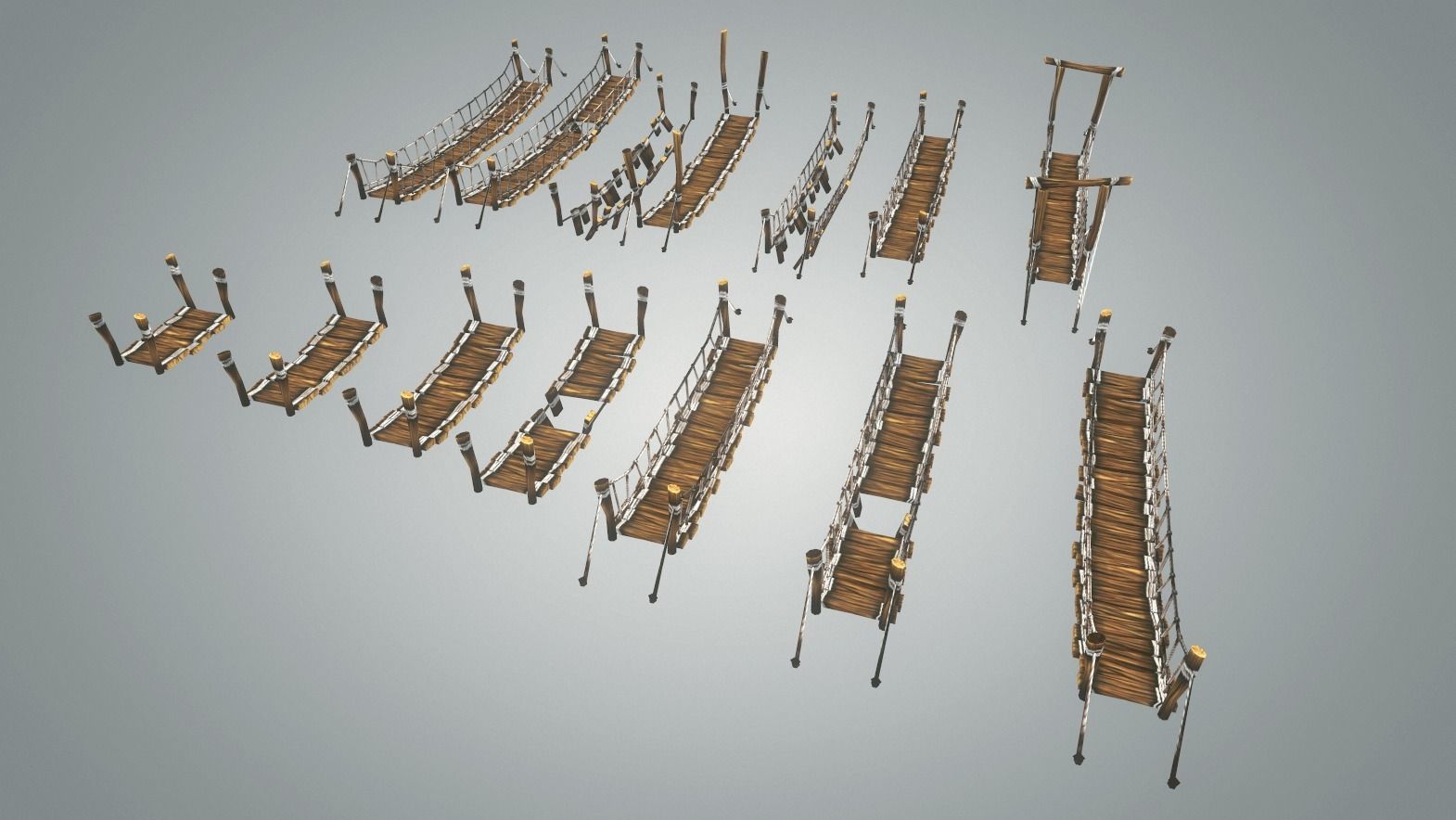 3D model Fantasy Rope Bridge Bundle VR / AR / low-poly | CGTrader