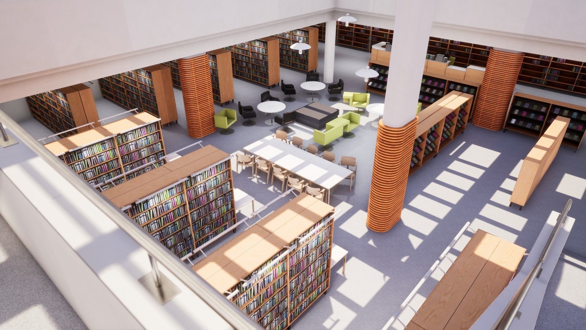 3D model Modern Library VR / AR / low-poly | CGTrader