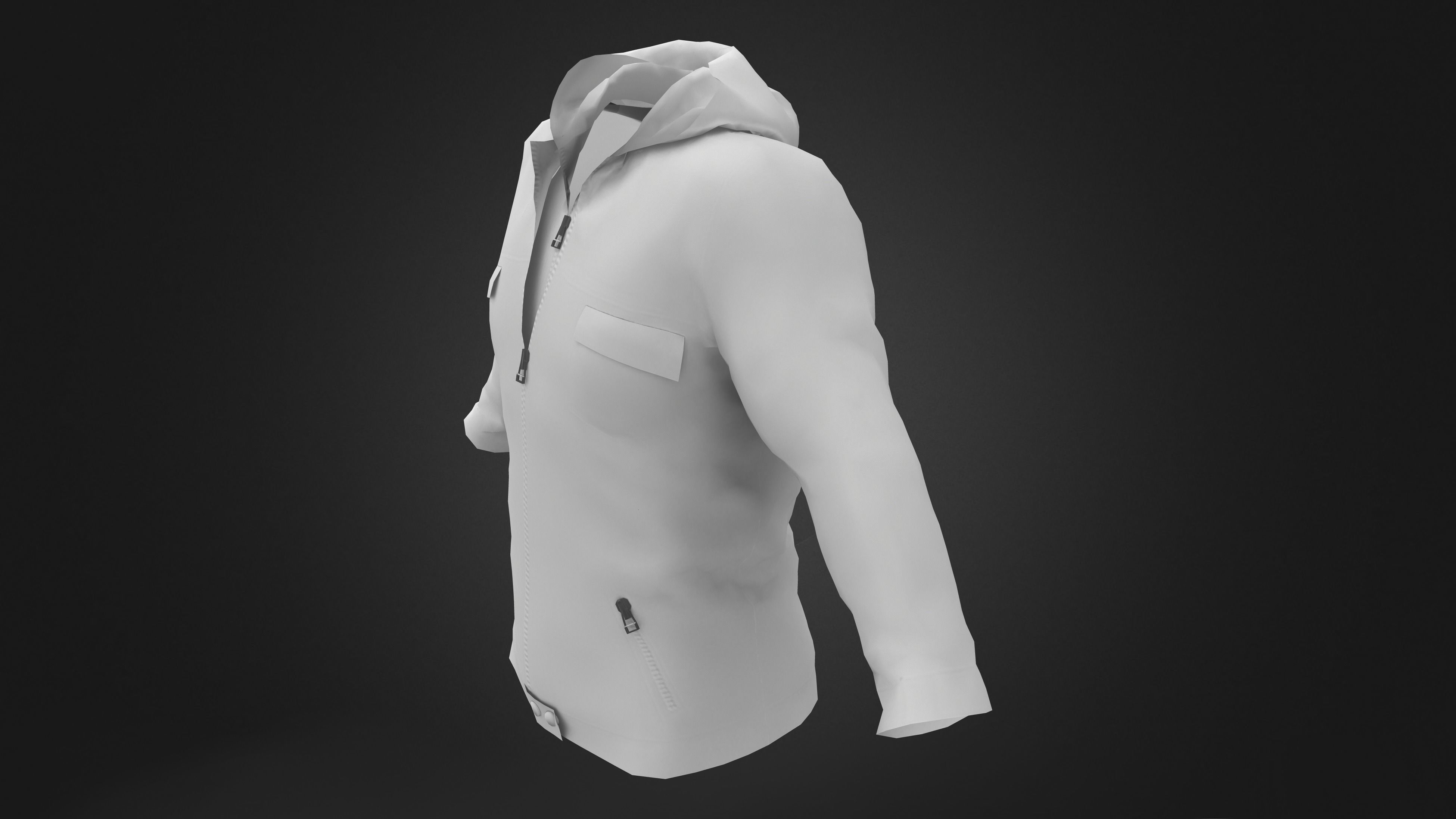 3D model Hooded Jacket VR / AR / low-poly | CGTrader