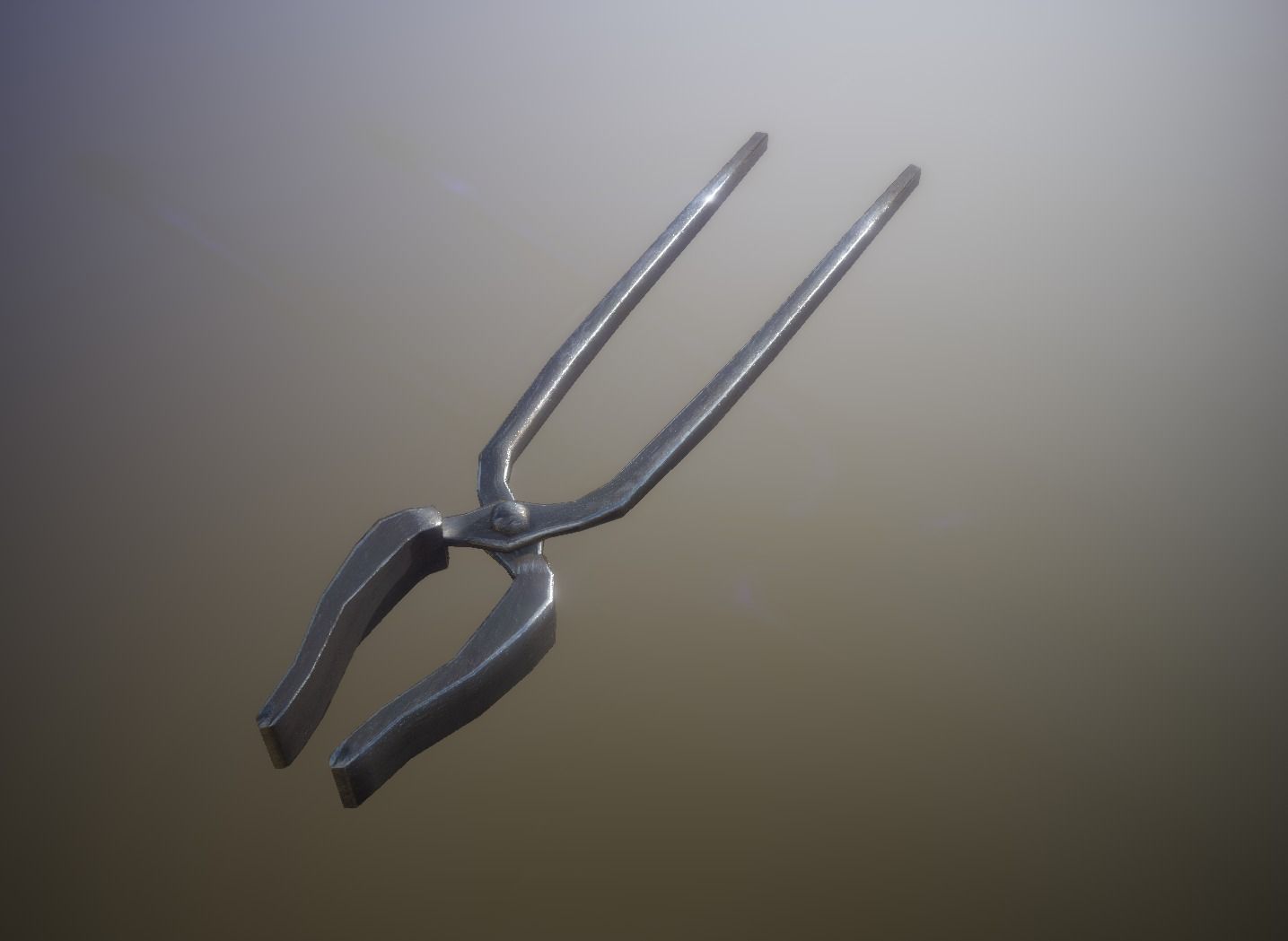 3D model Low-Poly Medieval Tongs Blacksmith Editorial License VR / AR ...