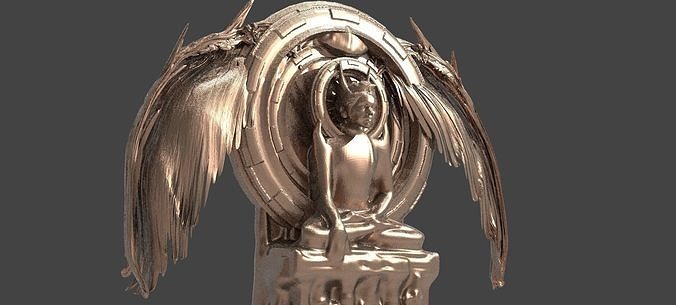 Ancient Alien Star Ring Statue 5 3D model | CGTrader