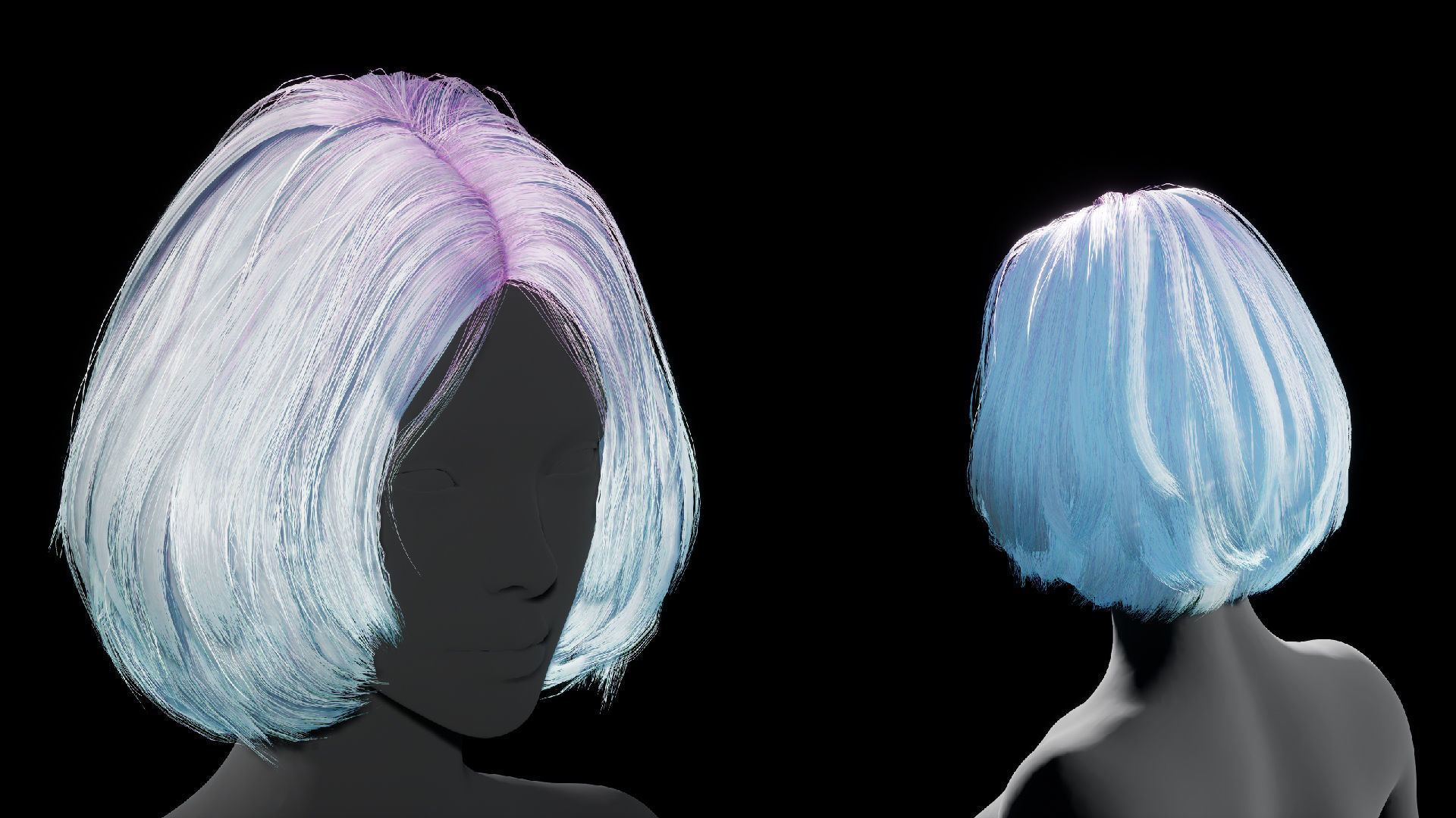 3D model Hairstyle PBR 11484Tris Rigging Skinning VR / AR / low-poly ...