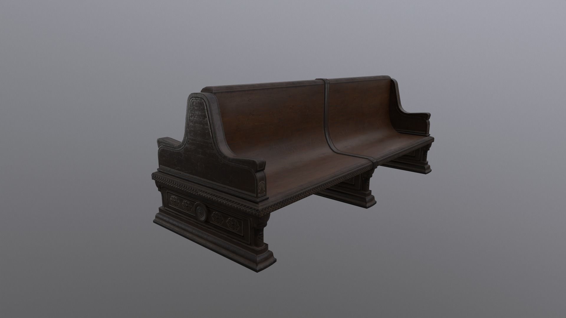 Wood Bench game Low-poly 3D model free VR / AR / low-poly 3D model ...