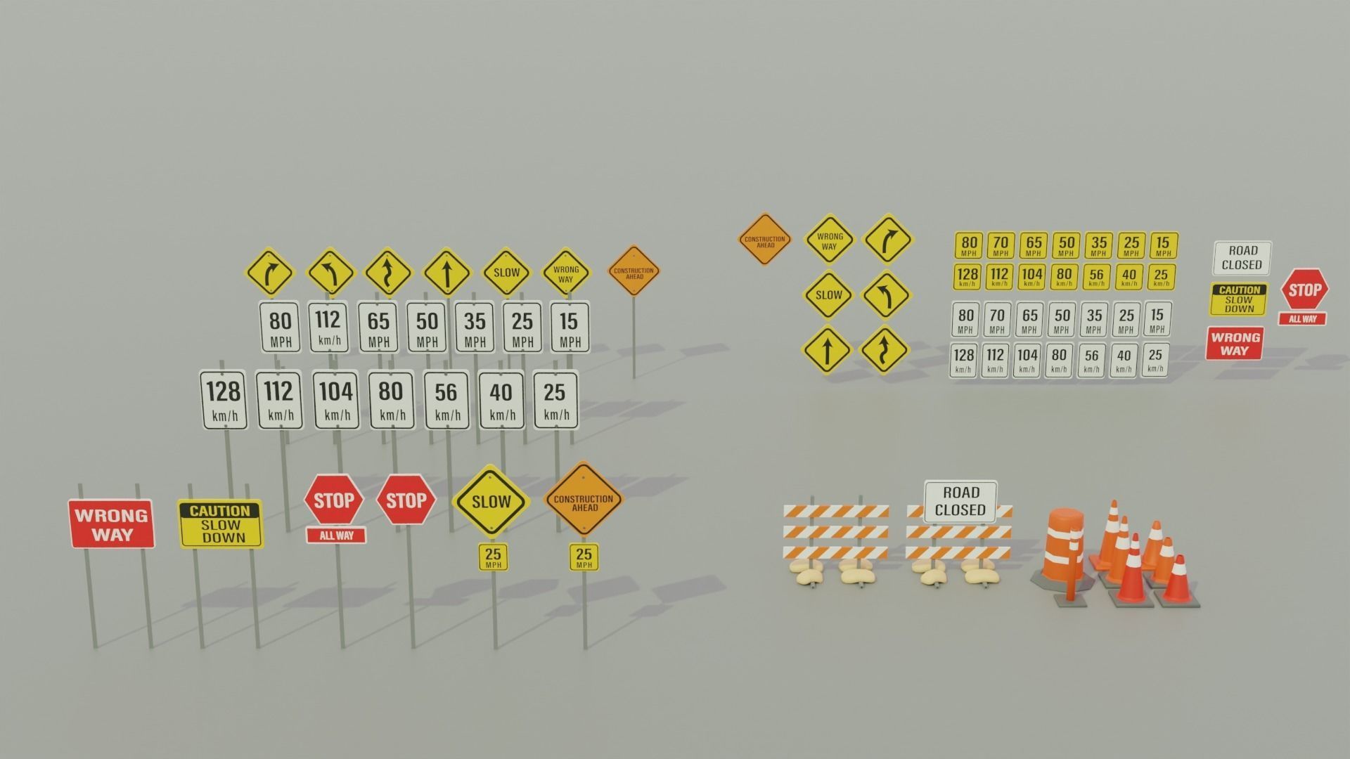 3D model Low Poly Traffic asset pack VR / AR / low-poly | CGTrader