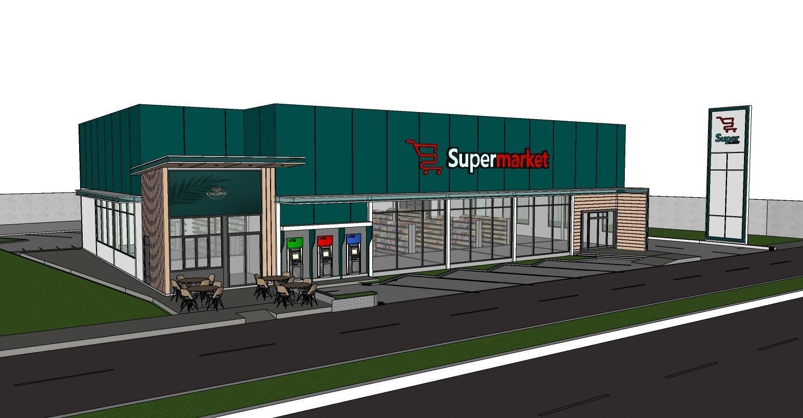 SuperMarket 3D Model SketchUp2021 3D model | CGTrader