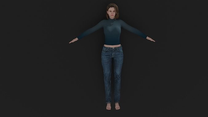 high poly rigged woman character free 3D model rigged | CGTrader