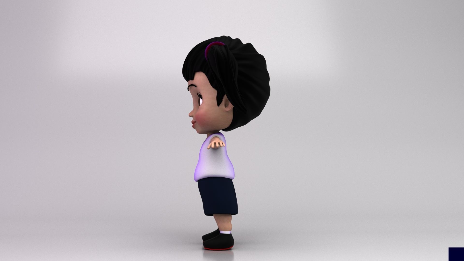 Cute Girl 3d Cartoon Model 3D model | CGTrader