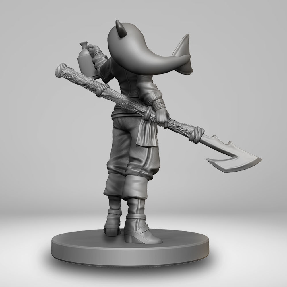 Harpoon Pirate Miniature 3D model 3D printable | CGTrader