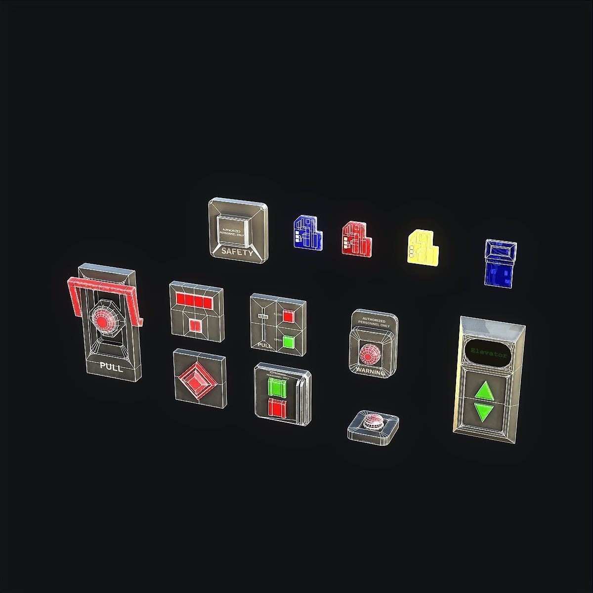 3D model Sci-Fi Button Pack VR / AR / low-poly | CGTrader