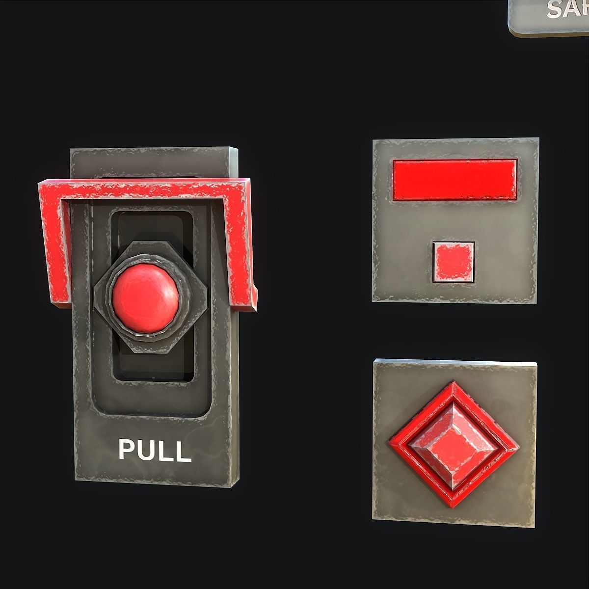 3D model Sci-Fi Button Pack VR / AR / low-poly | CGTrader