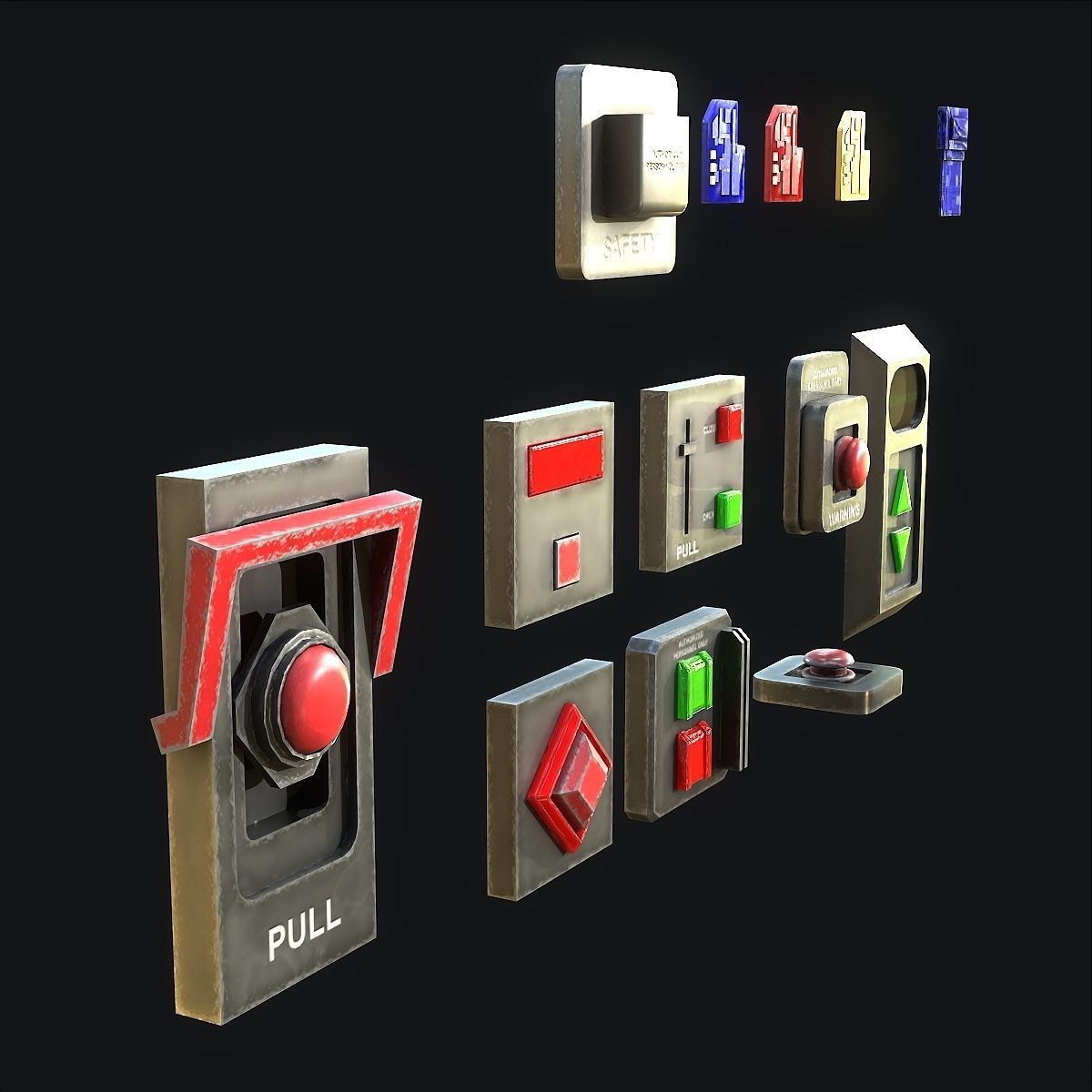3D model Sci-Fi Button Pack VR / AR / low-poly | CGTrader