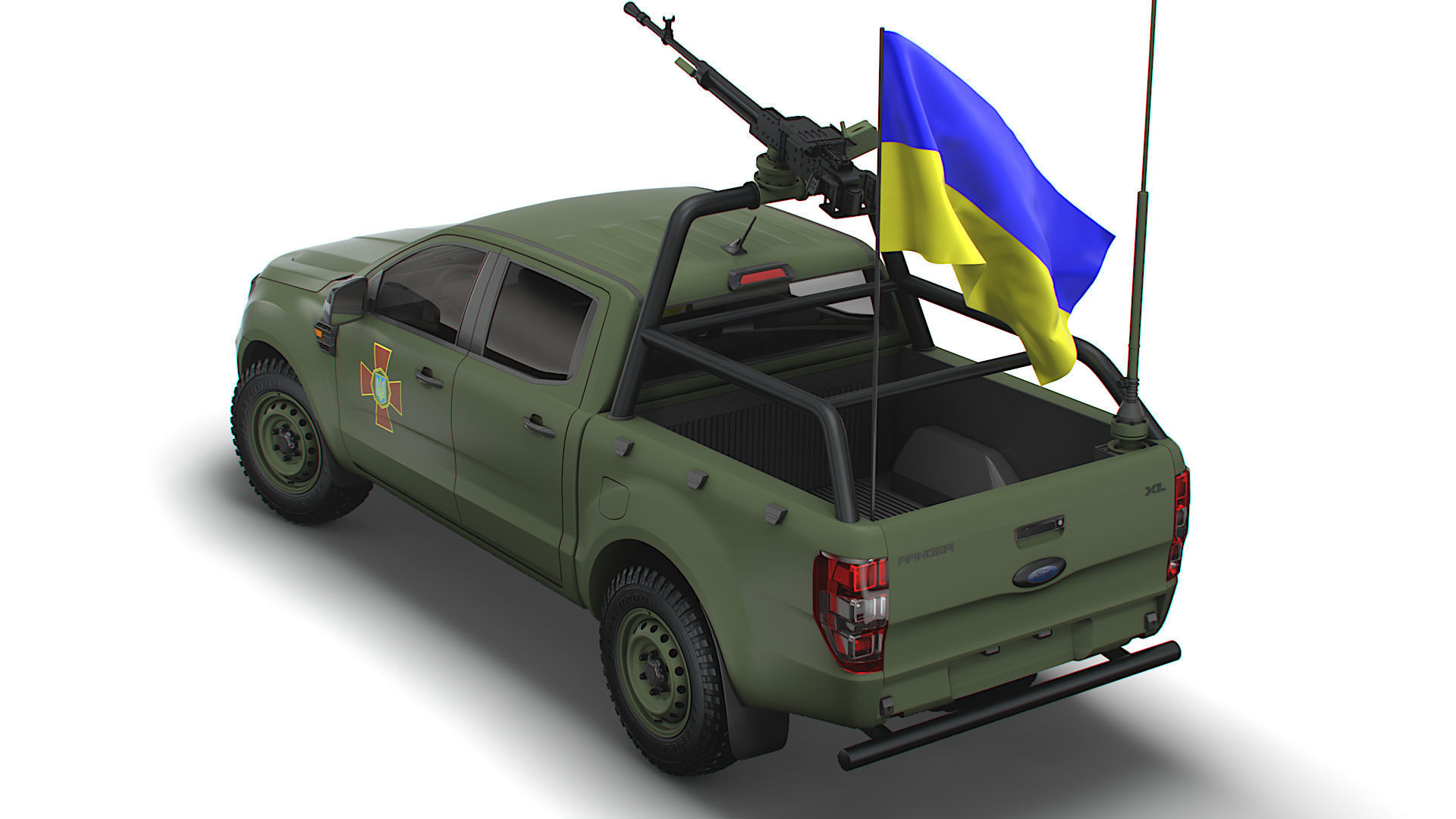 Ford Ranger DoubleCab Machine Gun 2022 3D model | CGTrader