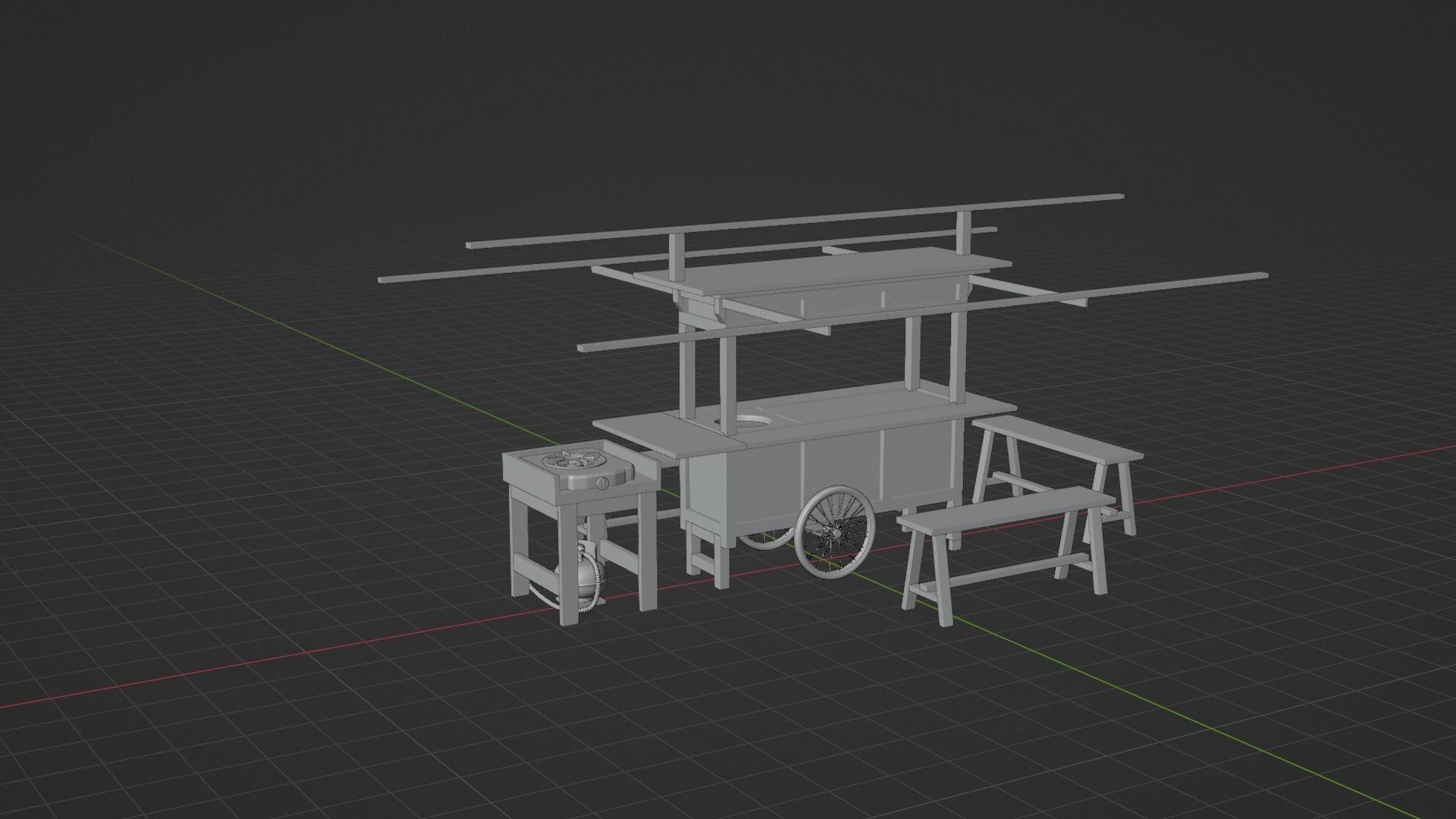 Gerobak Angrkingan 3D Model 3D model | CGTrader