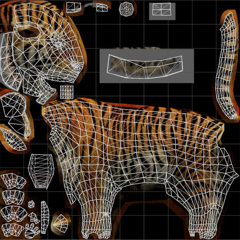 3D model Lowpoly Tiger Rigged and Animated for VR AR Games VR / AR ...
