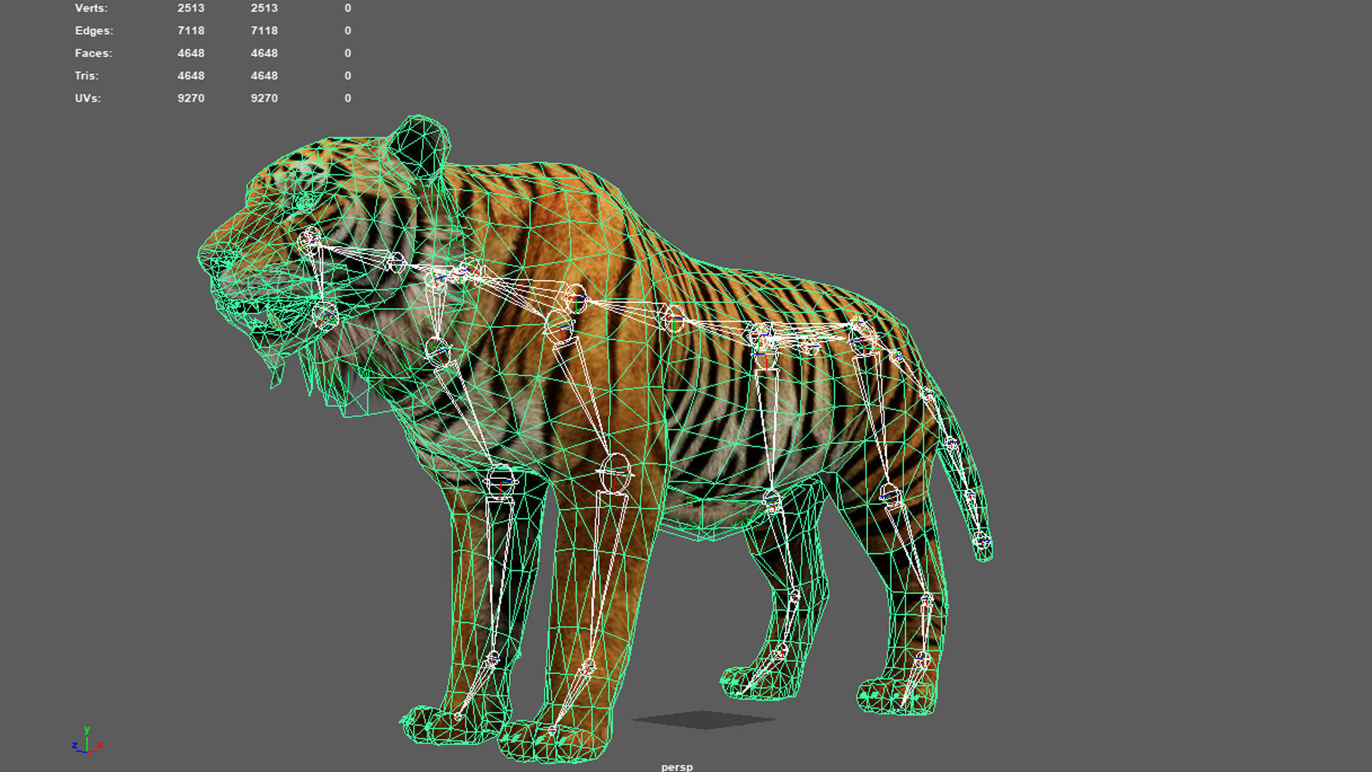 3D model Lowpoly Tiger Rigged and Animated for VR AR Games VR / AR ...