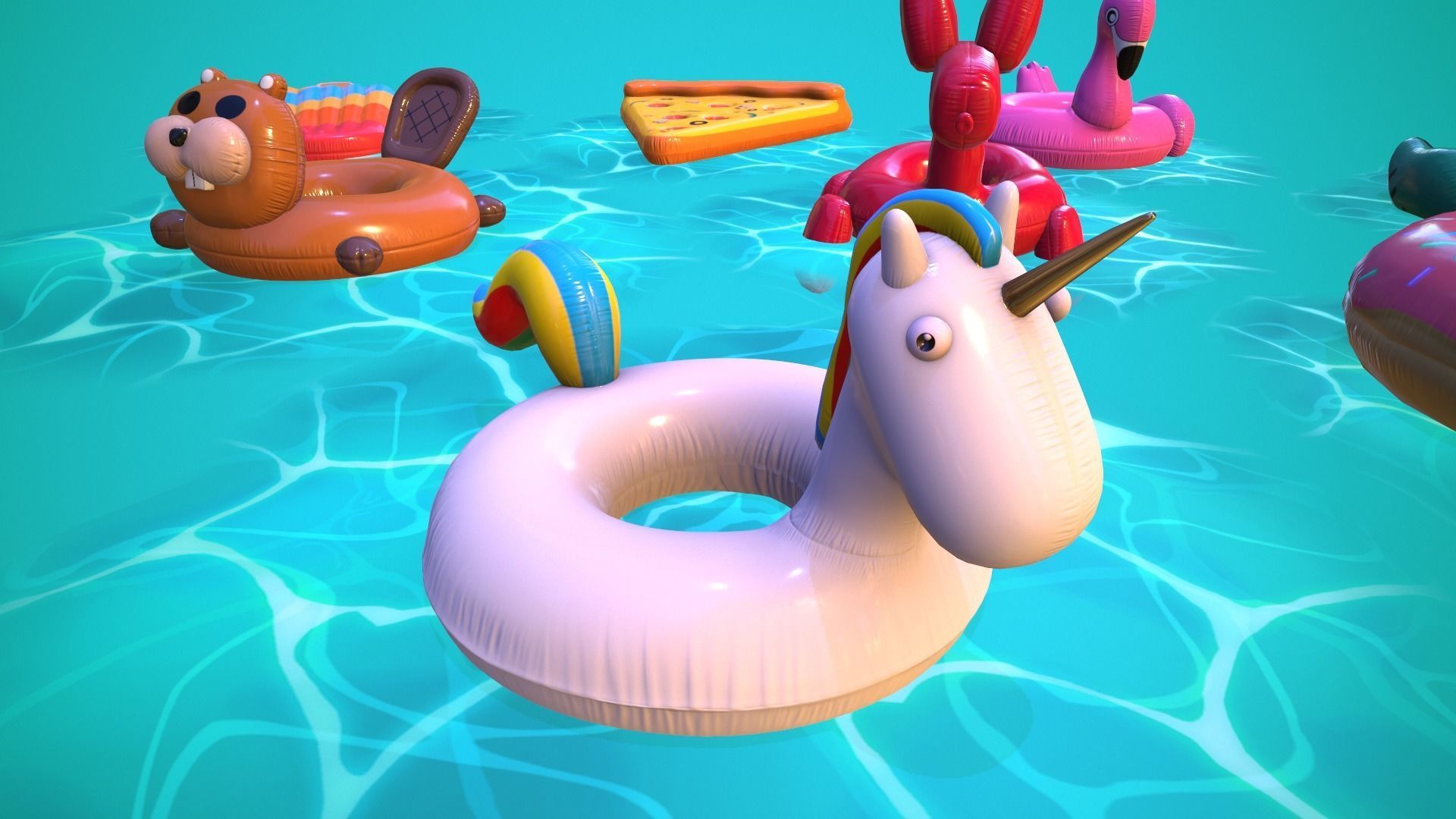3D model Inflatable Pool Floats PACK III VR / AR / low-poly | CGTrader