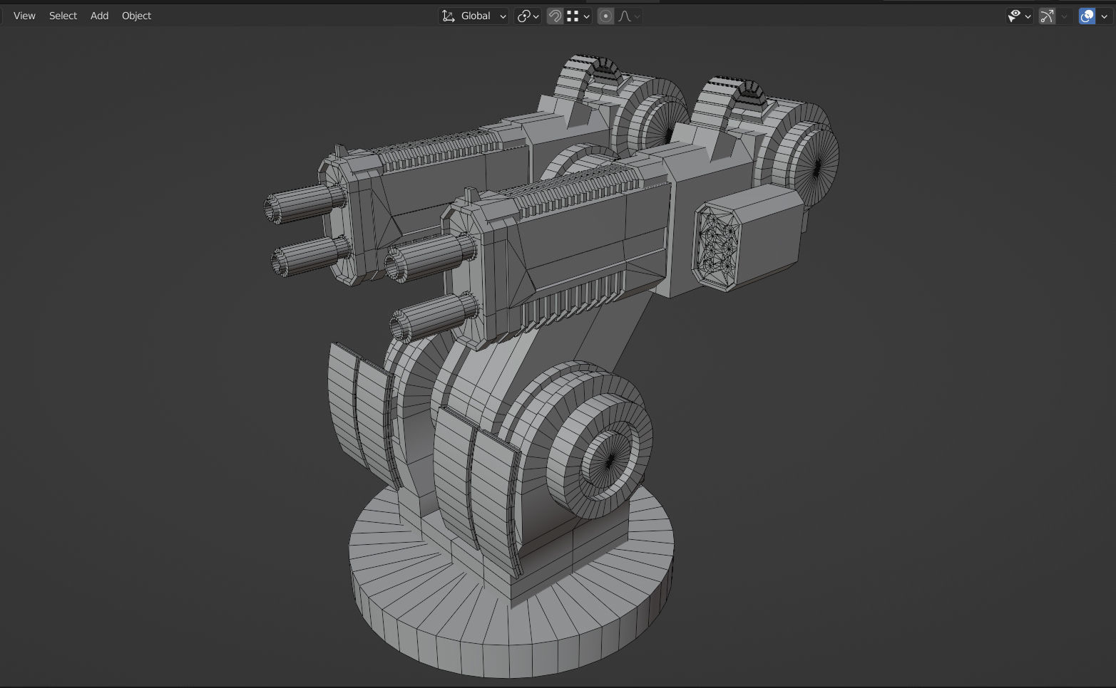 3D model Turret Gun Low Poly PBR Machine Gun VR / AR / low-poly | CGTrader