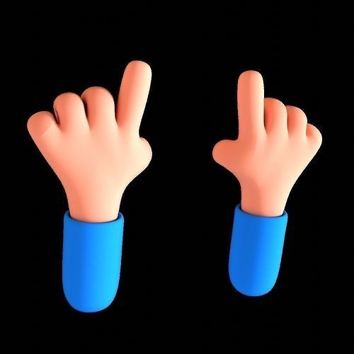 Cartoon Hand 5 Finger 3D model rigged | CGTrader