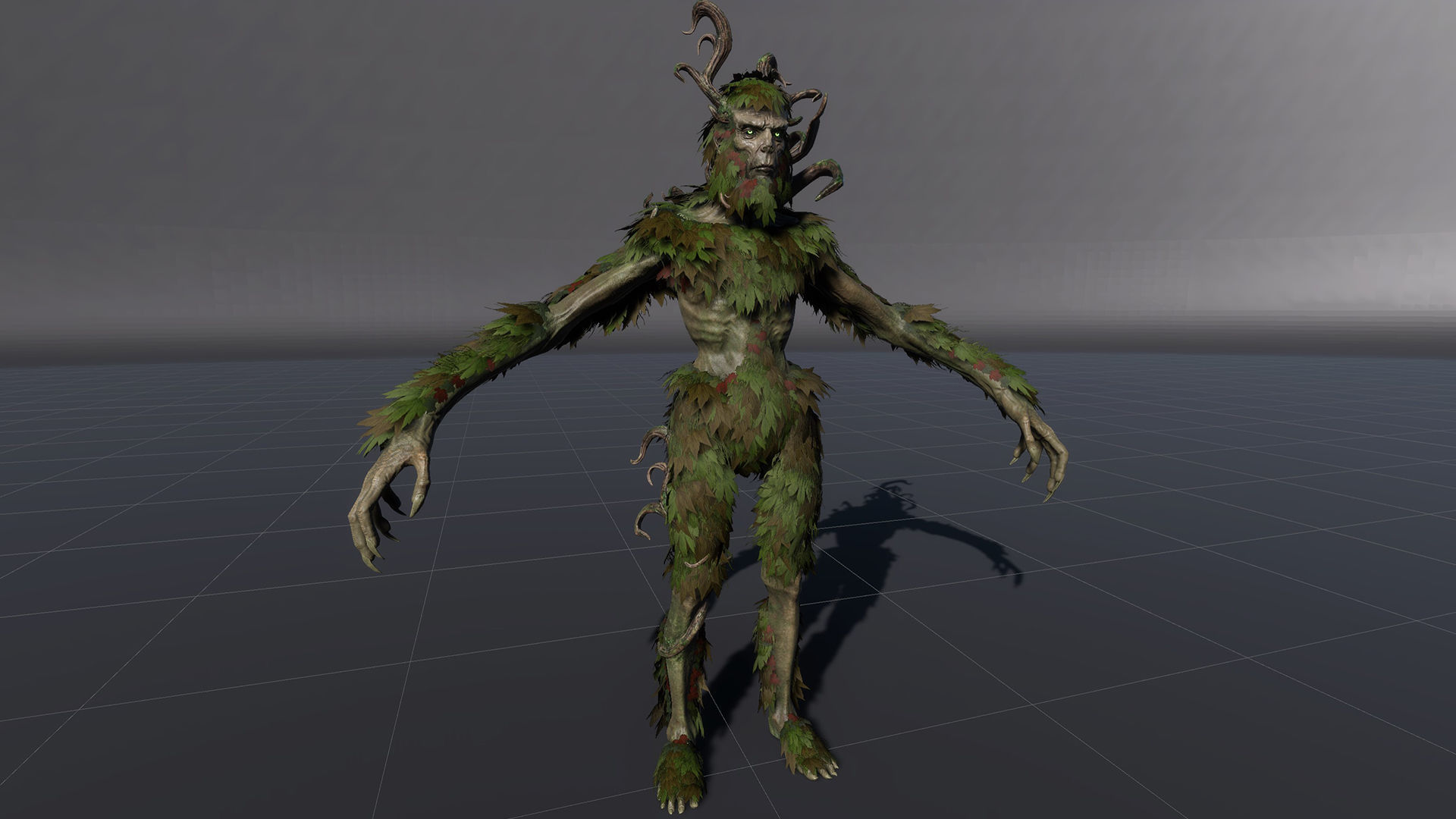 3D model Leshy creature with long hair and horns VR / AR / low-poly ...