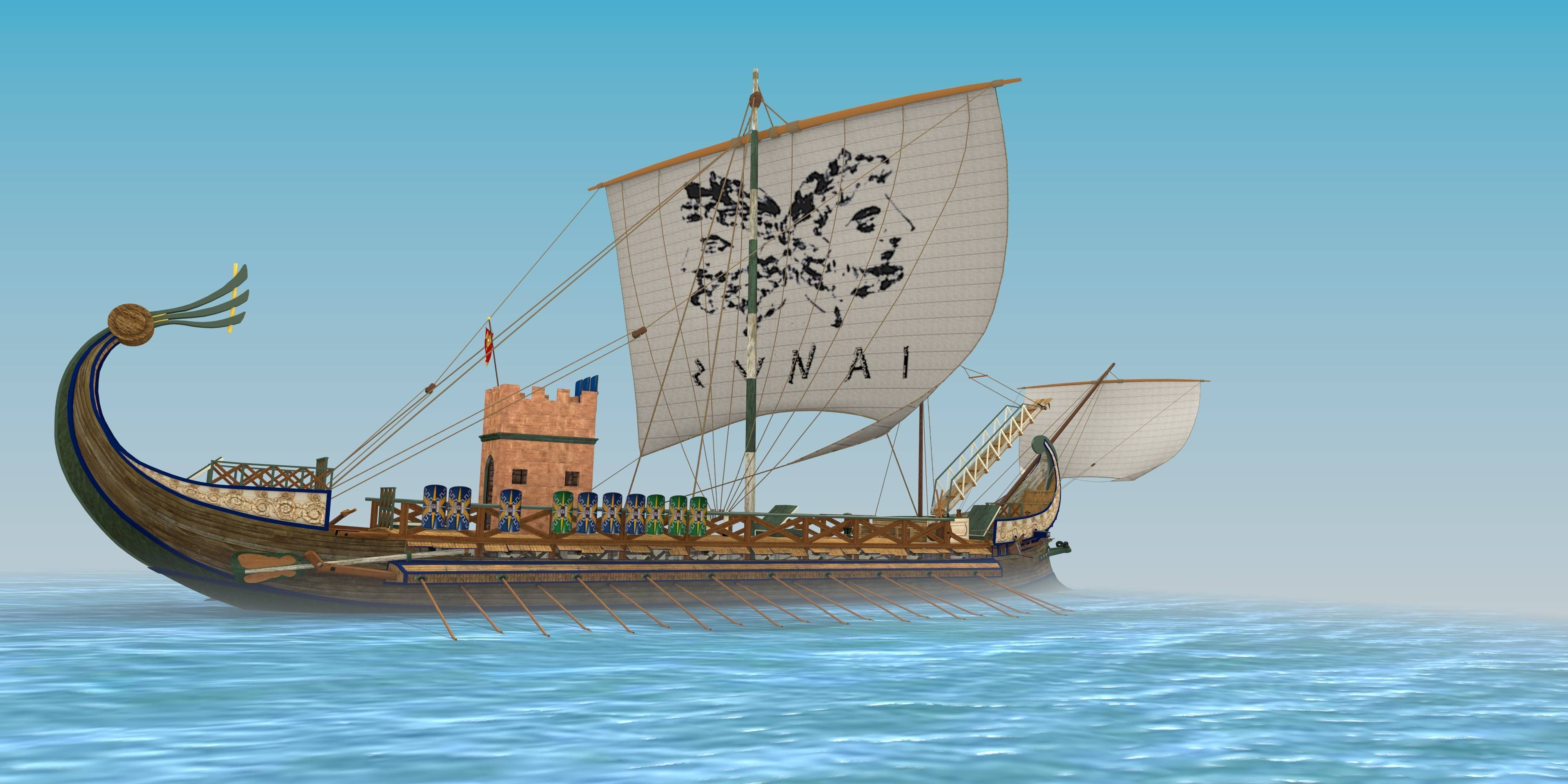 3D model Roman Bireme Outside Lowpoly VR / AR / low-poly | CGTrader