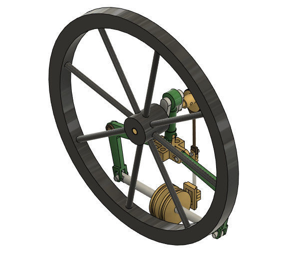 Single Cylinder Steam Engine With Two Pistons 3D model | CGTrader
