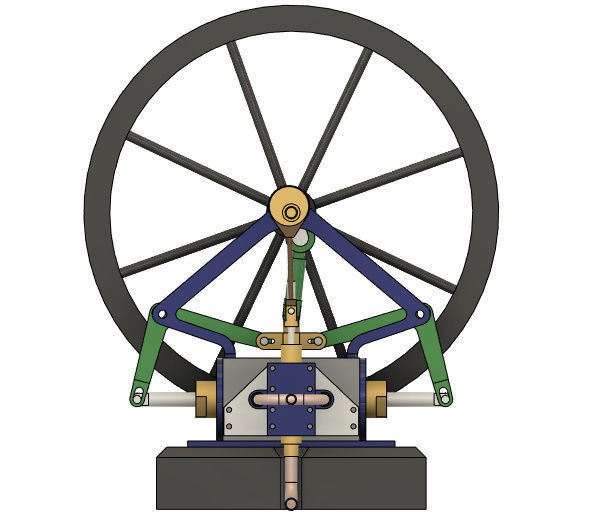 Single Cylinder Steam Engine With Two Pistons 3D model | CGTrader