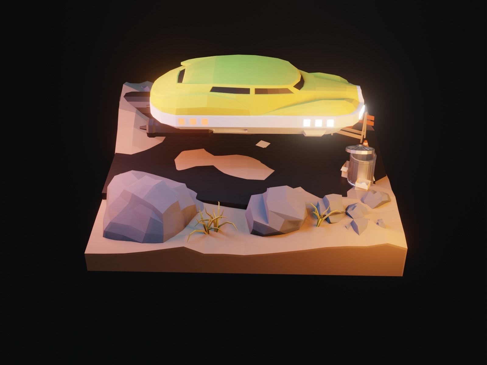Cartoon HoverCar 3D model | CGTrader
