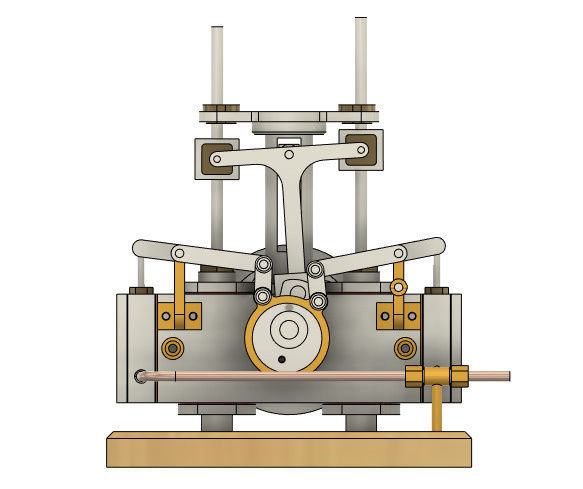 Bernays Two Cylinder Steam Engine 3D model | CGTrader
