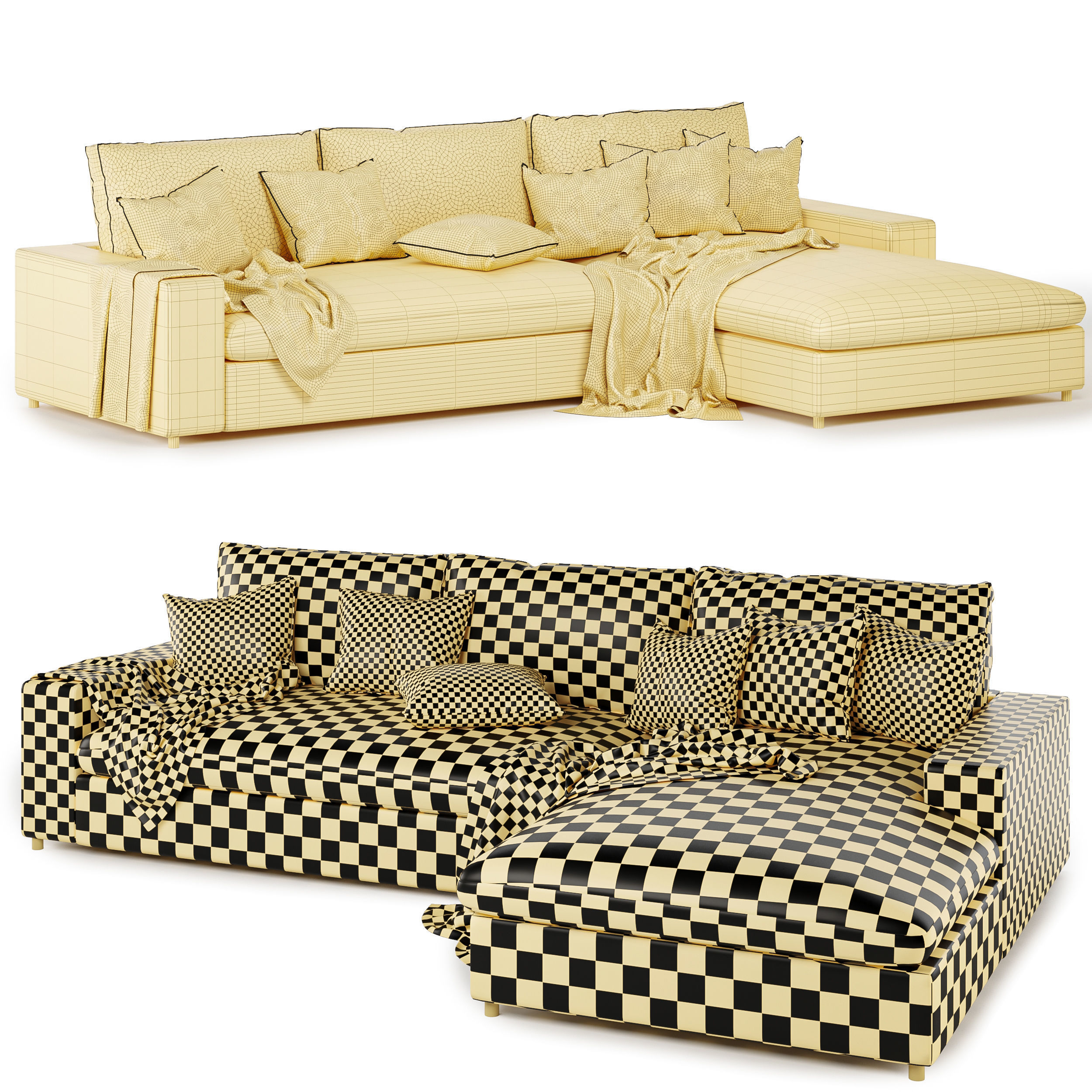 L Shaped Sectional Sofa Right Hand 3D model | CGTrader