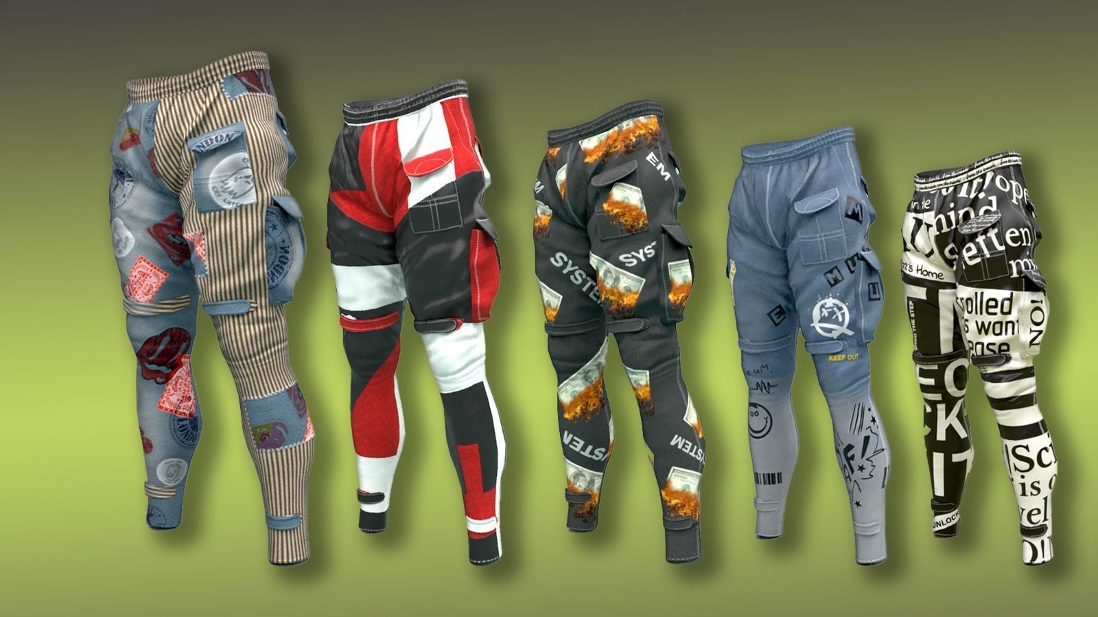 3D model Pants pack VR / AR / low-poly | CGTrader