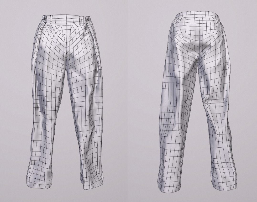 3D model Stylish pants pack VR / AR / low-poly | CGTrader