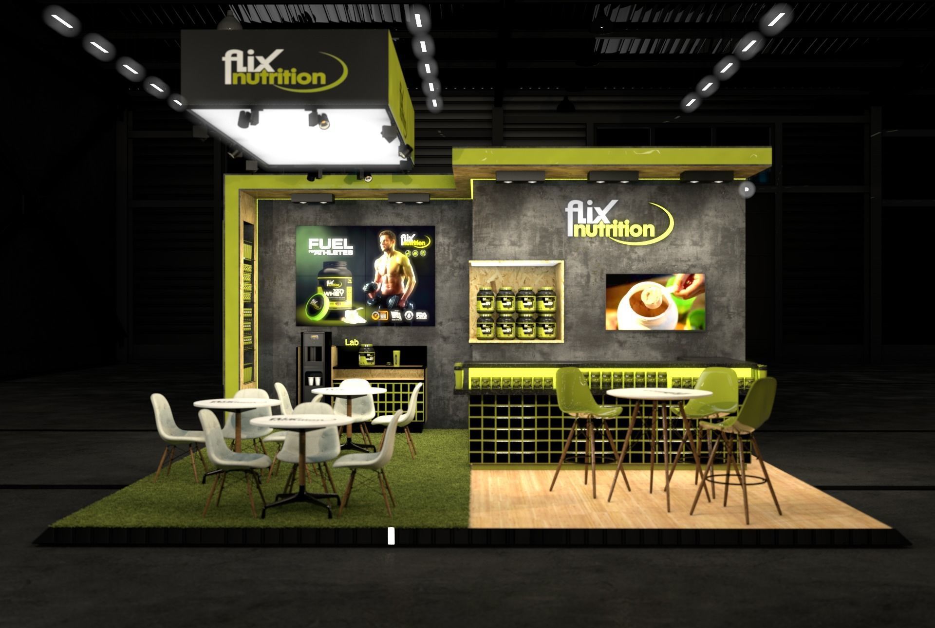 sport nutrition exhibition stand 3D model | CGTrader