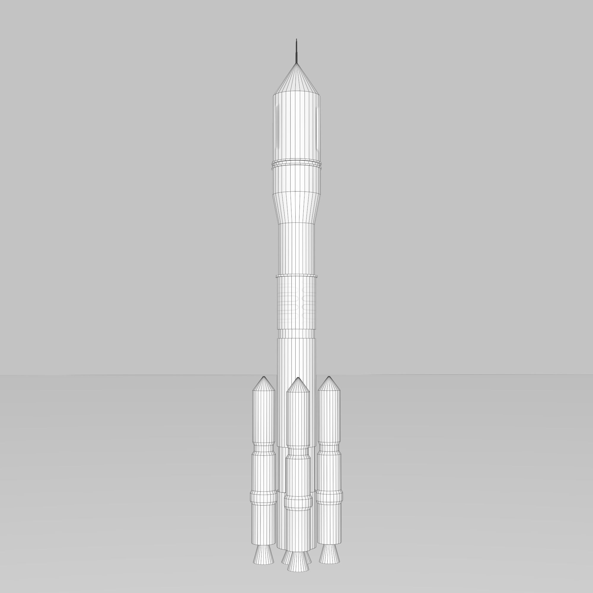 3D model Simple model of a space rocket of three types VR / AR / low ...