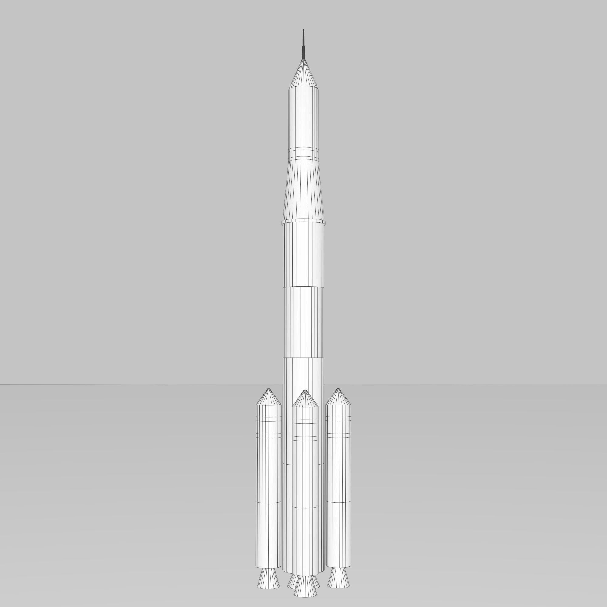 3D model Simple model of a space rocket of three types VR / AR / low ...