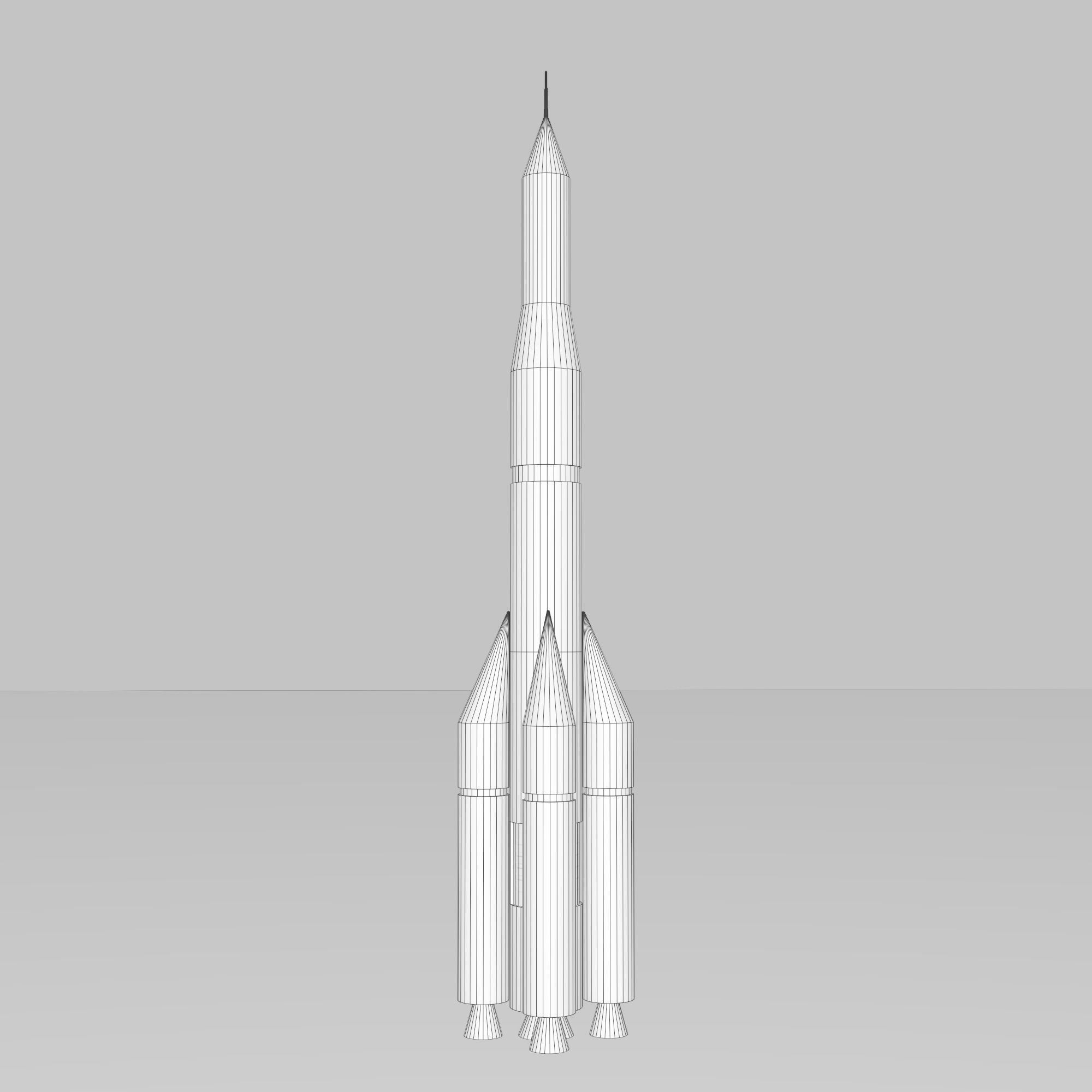 3D model Simple model of a space rocket of three types VR / AR / low ...