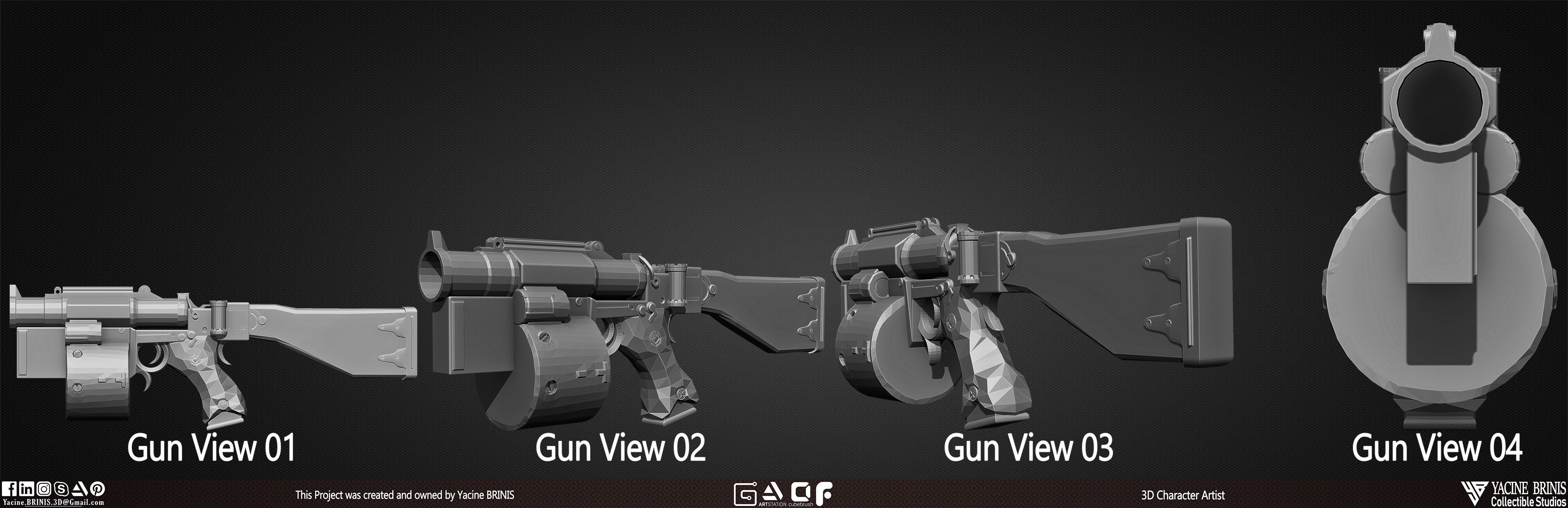 3D model 25 Guns Kitbash Volume 03 VR / AR / low-poly | CGTrader